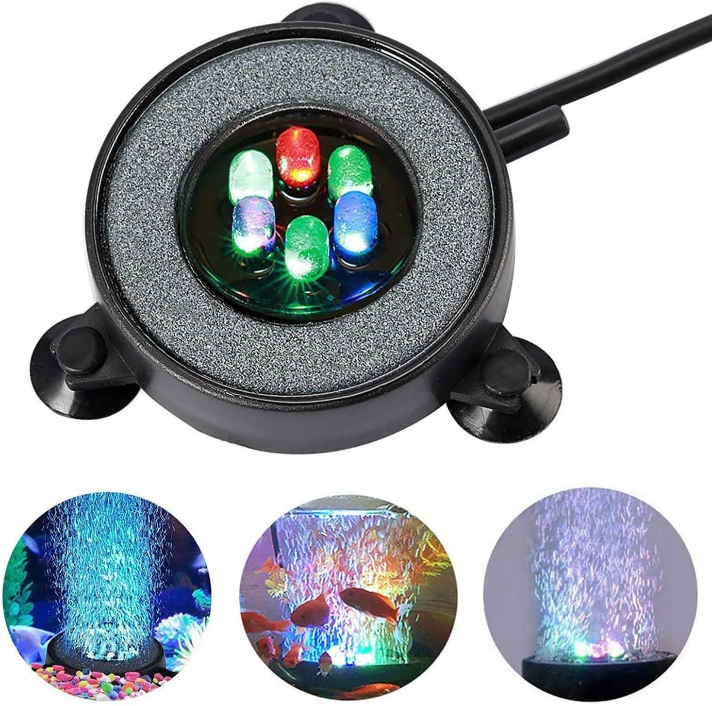Round Bubble Aquarium Light,Multi-Colored LED Aquarium Fish Tank Air ...