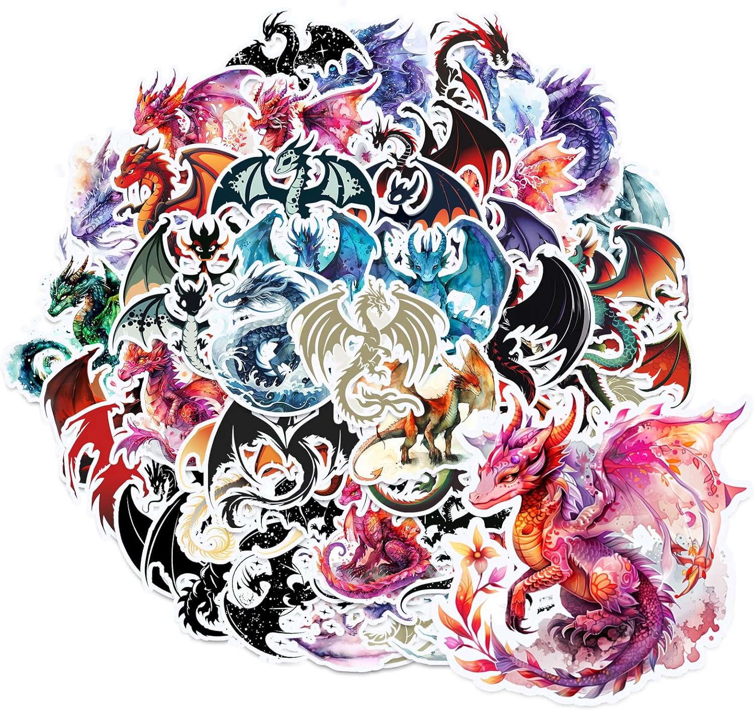 Amazon.com: Waterproof Dragon Stickers for Kids, 50Pcs Vinyl Pterosaur ...