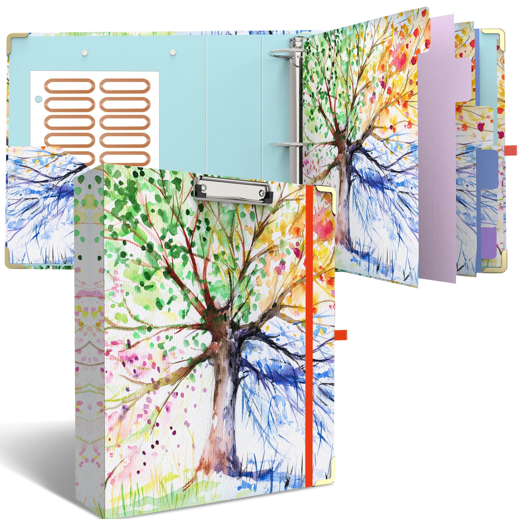 Amazon.com : 3 Ring Binder 2 Inch, Cute Round Ring Binders with 6 Tab ...