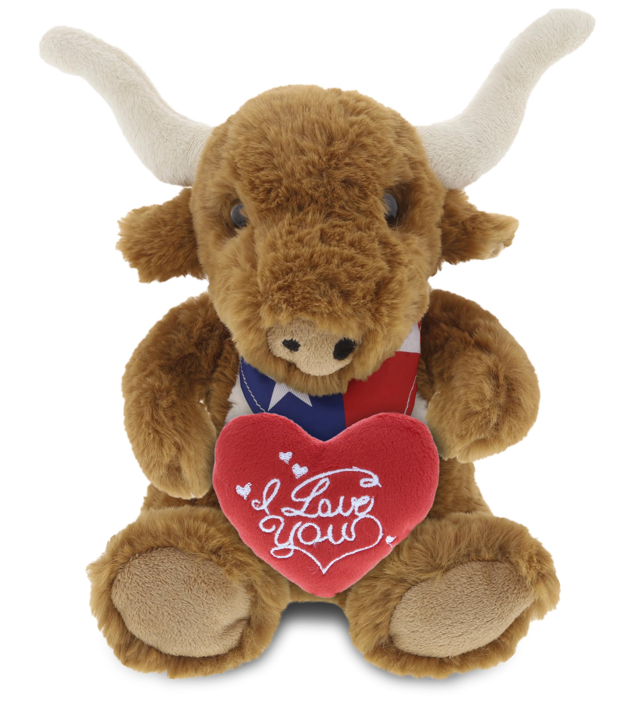 Amazon.com: DolliBu I Love You Plush Texas Longhorn - Cute Stuffed ...
