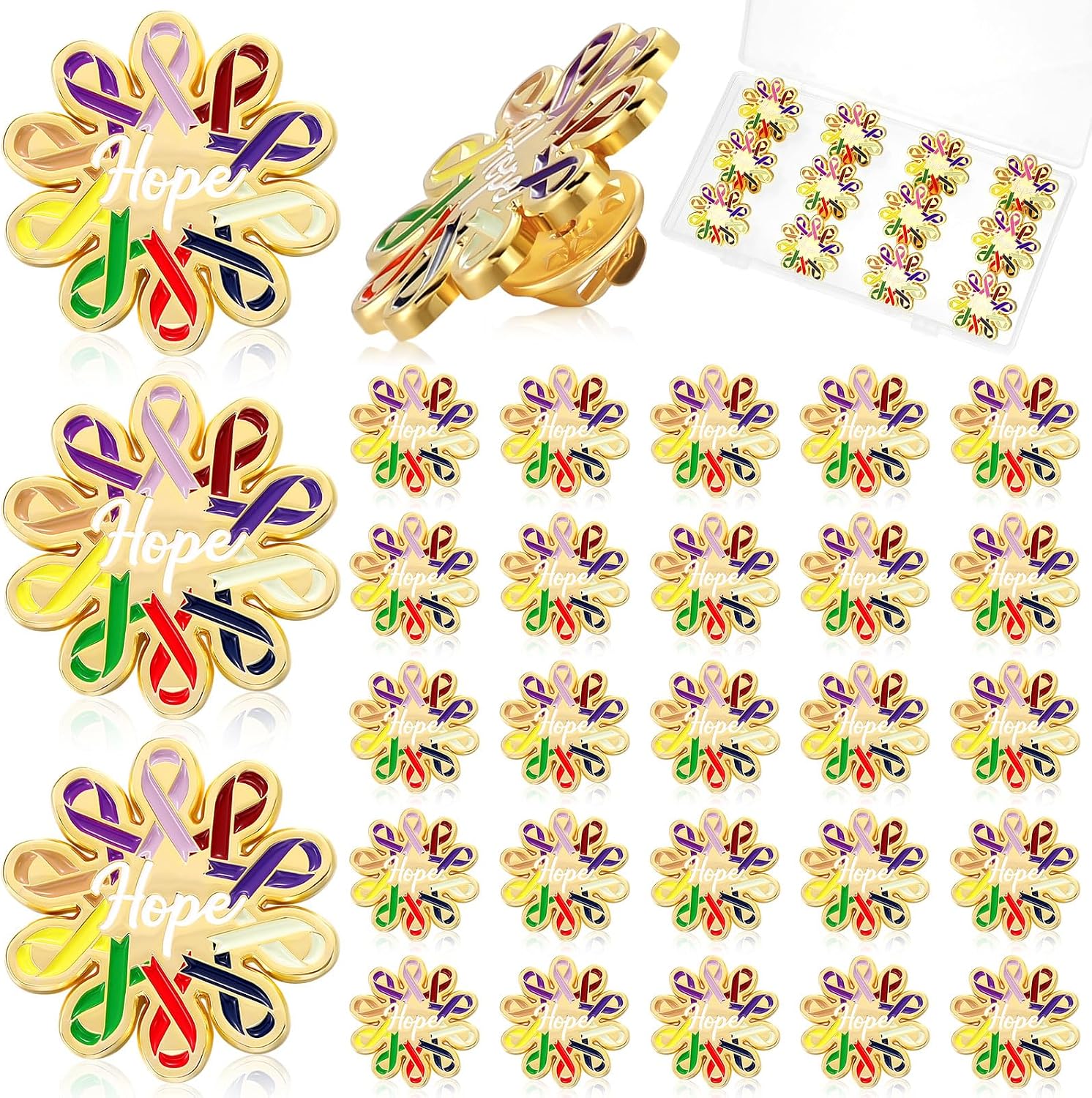 Amazon.com: Remuuly 12 Pcs All Cancer Awareness Enamel Lapel Pin ...