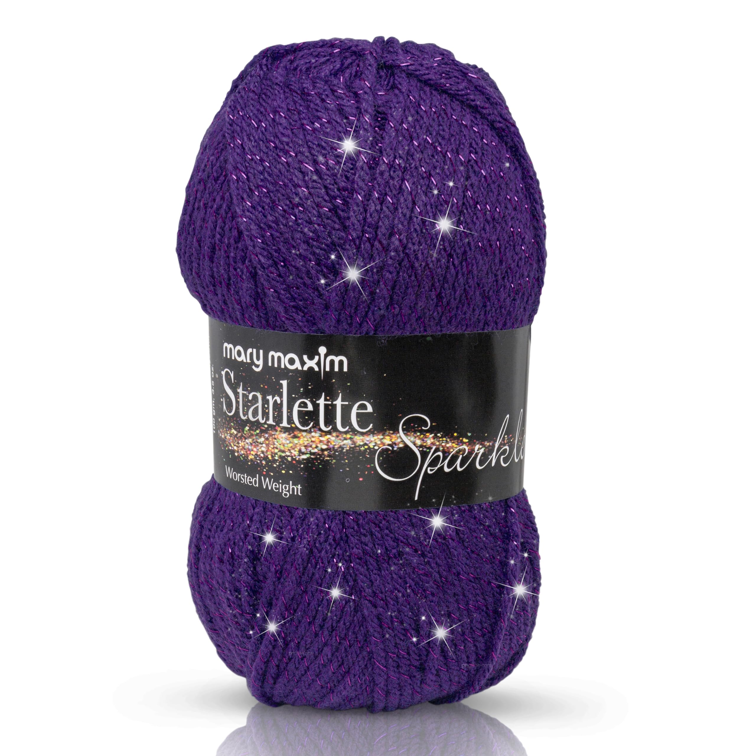 Amazon.com: Mary Maxim Starlette Sparkle Yarn - 4 Medium Worsted Weight ...