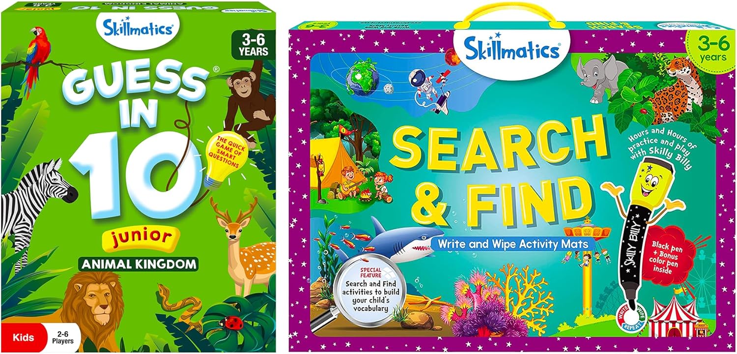 Amazon.com: Skillmatics Guess in 10 Junior Animal Kingdom & Search ...