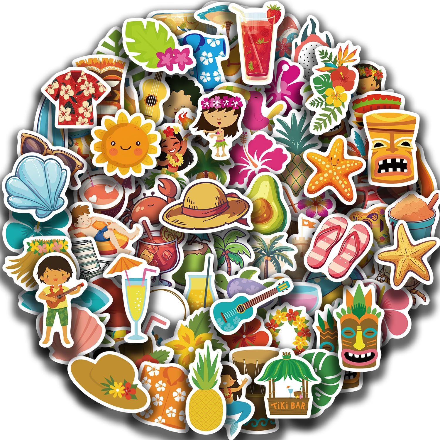 Amazon.com: 100 PCS Summer Stickers for Kids Summer Party Favors Shell ...