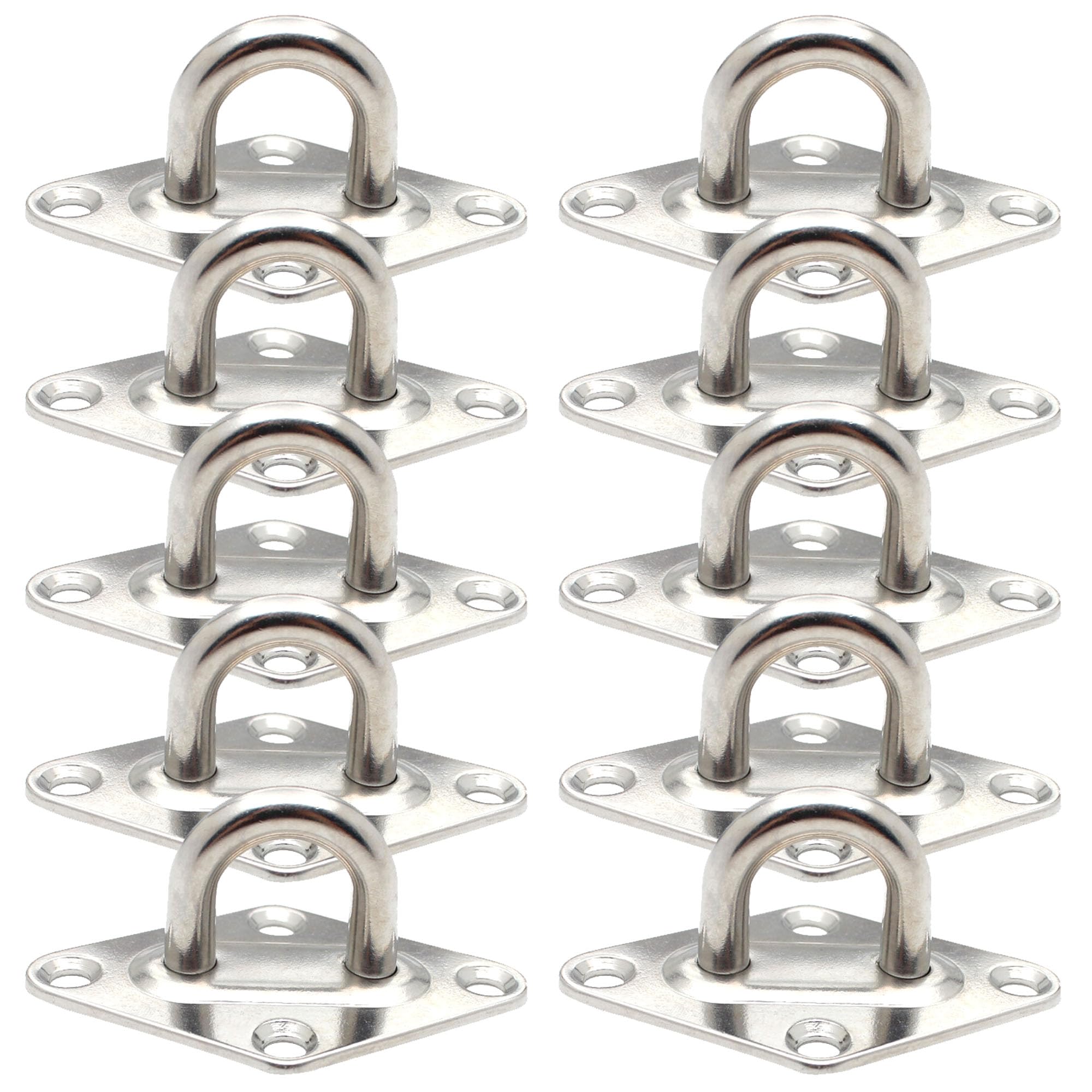 10 x Tie Down Ring Fasteners, Stainless Steel Eye Plates, Lashing Hook ...
