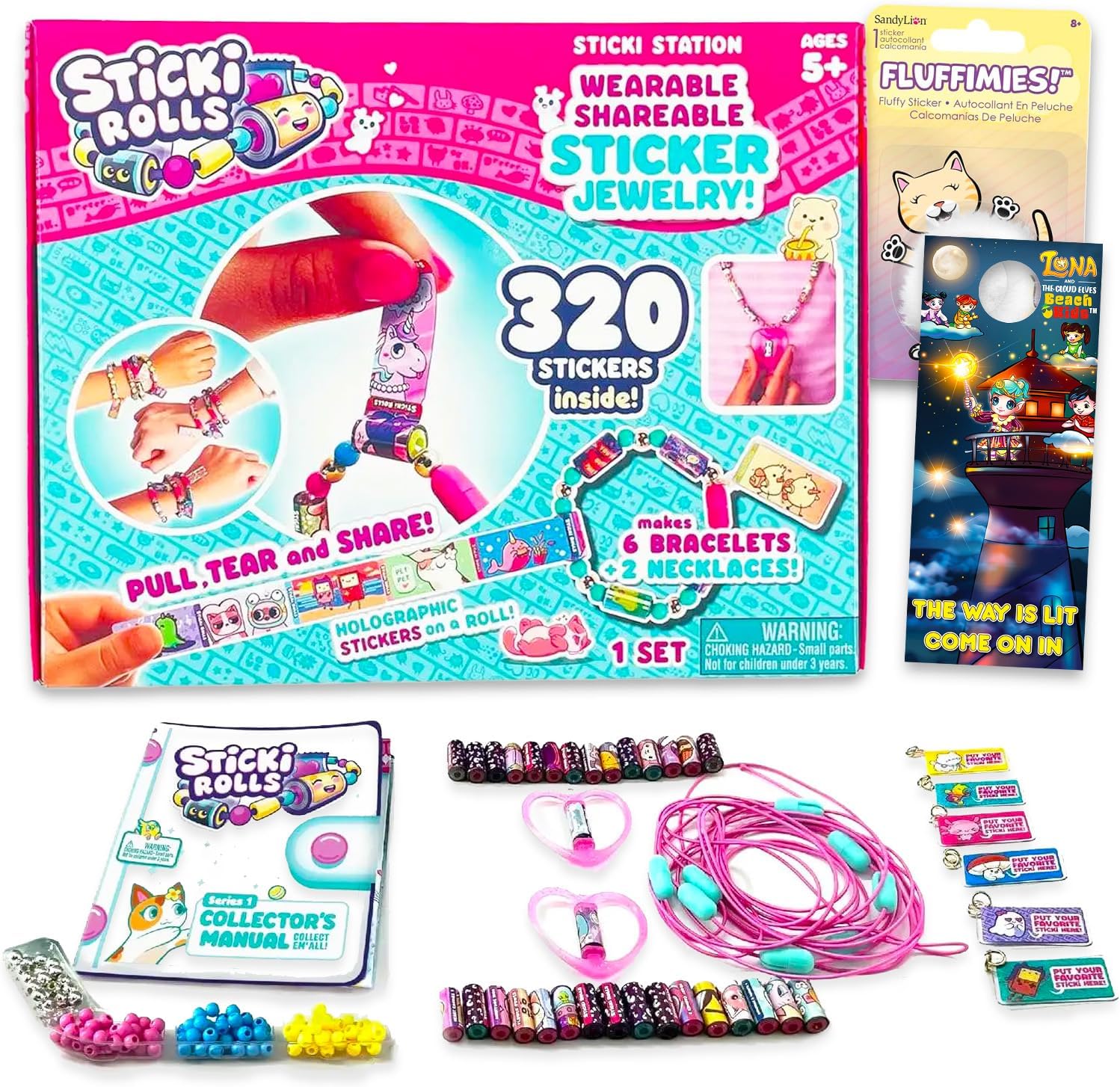 Amazon.com: Sticki Rolls Sticki Station Set for Girls - Bundle with 320 ...
