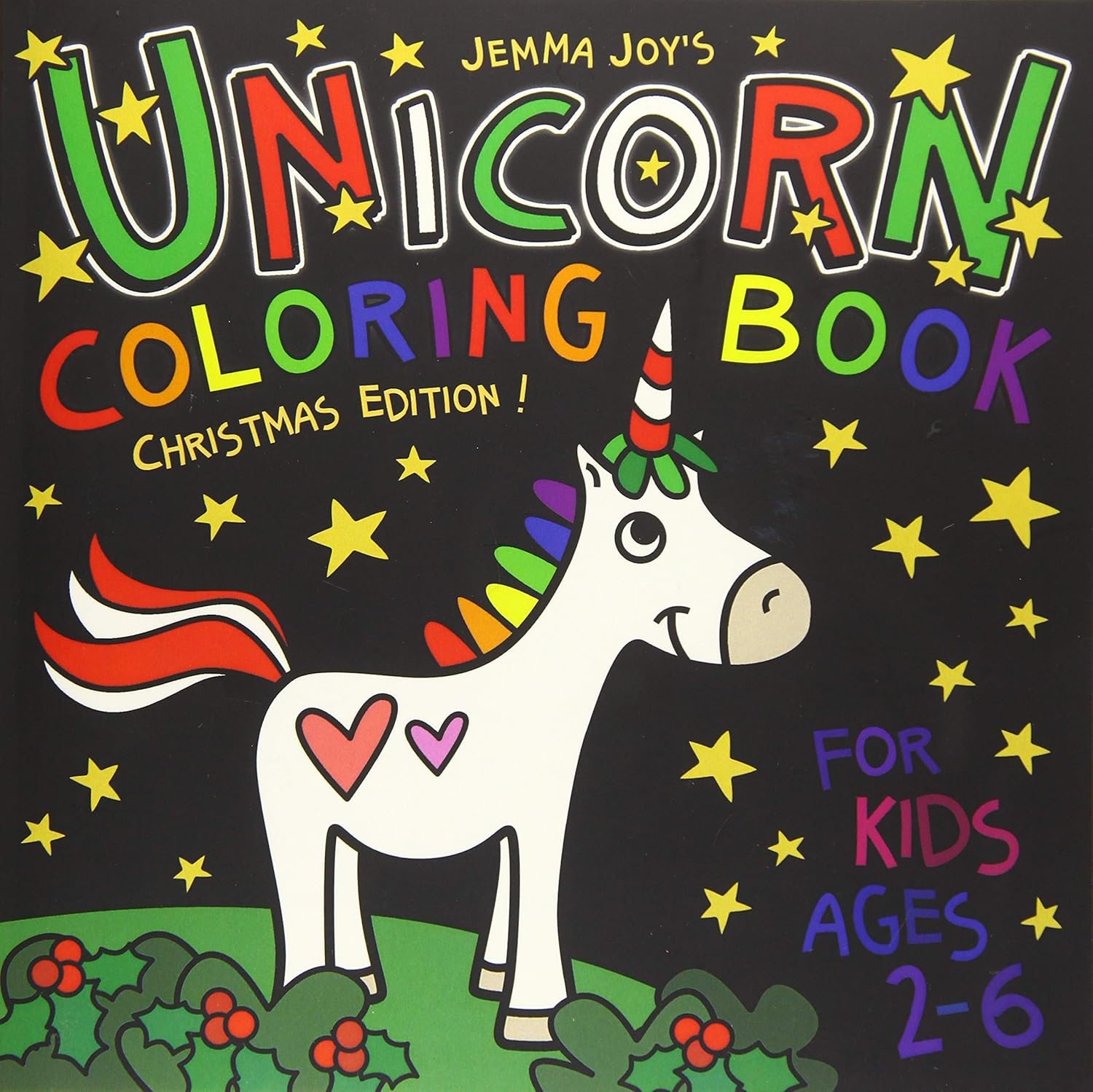 Unicorn Coloring Book Christmas Edition: For Kids Ages 2-6: Thick lines ...