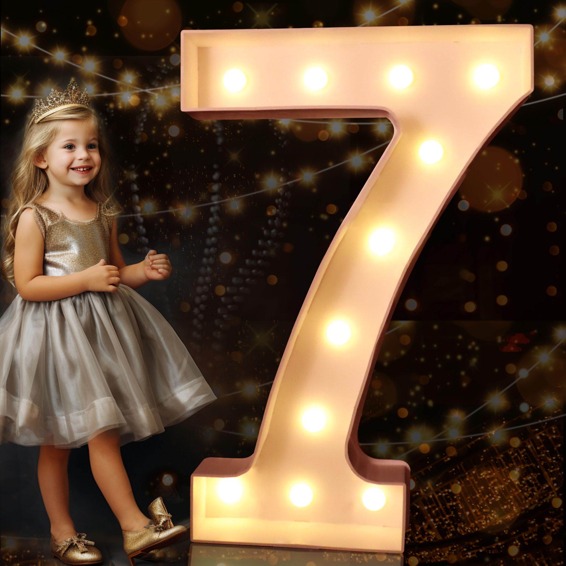 Pooqla 3FT Marquee Light Up Numbers, Lighted Marquee Numbers for Party ...