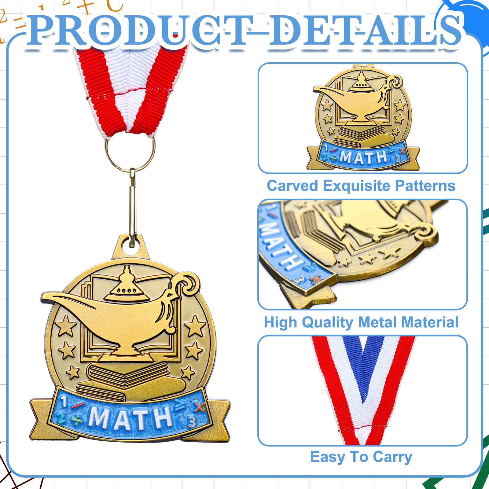 Snapklik.com : Loetere 20 Pcs Academic Excellence Medals Bulk 2.4 Inch ...