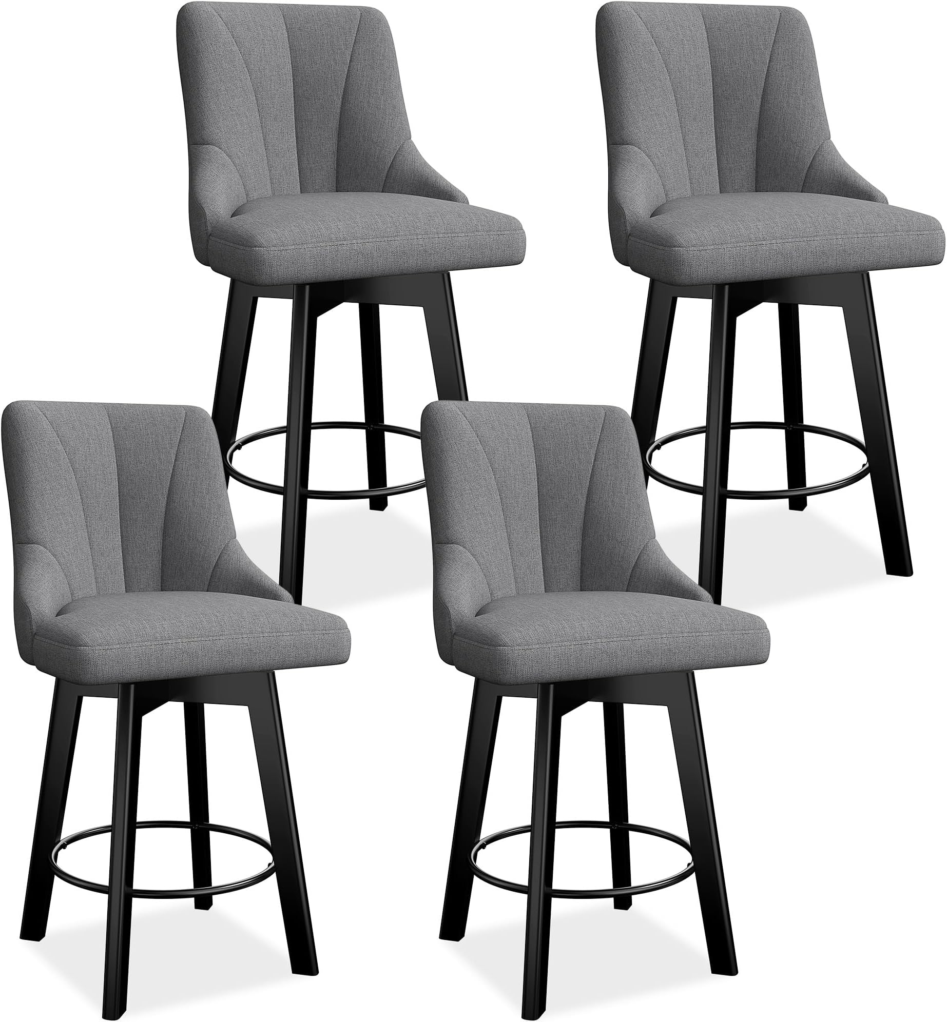Amazon.com: YaFiti Swivel Bar Stools with Backs, 24" Counter Height Bar ...
