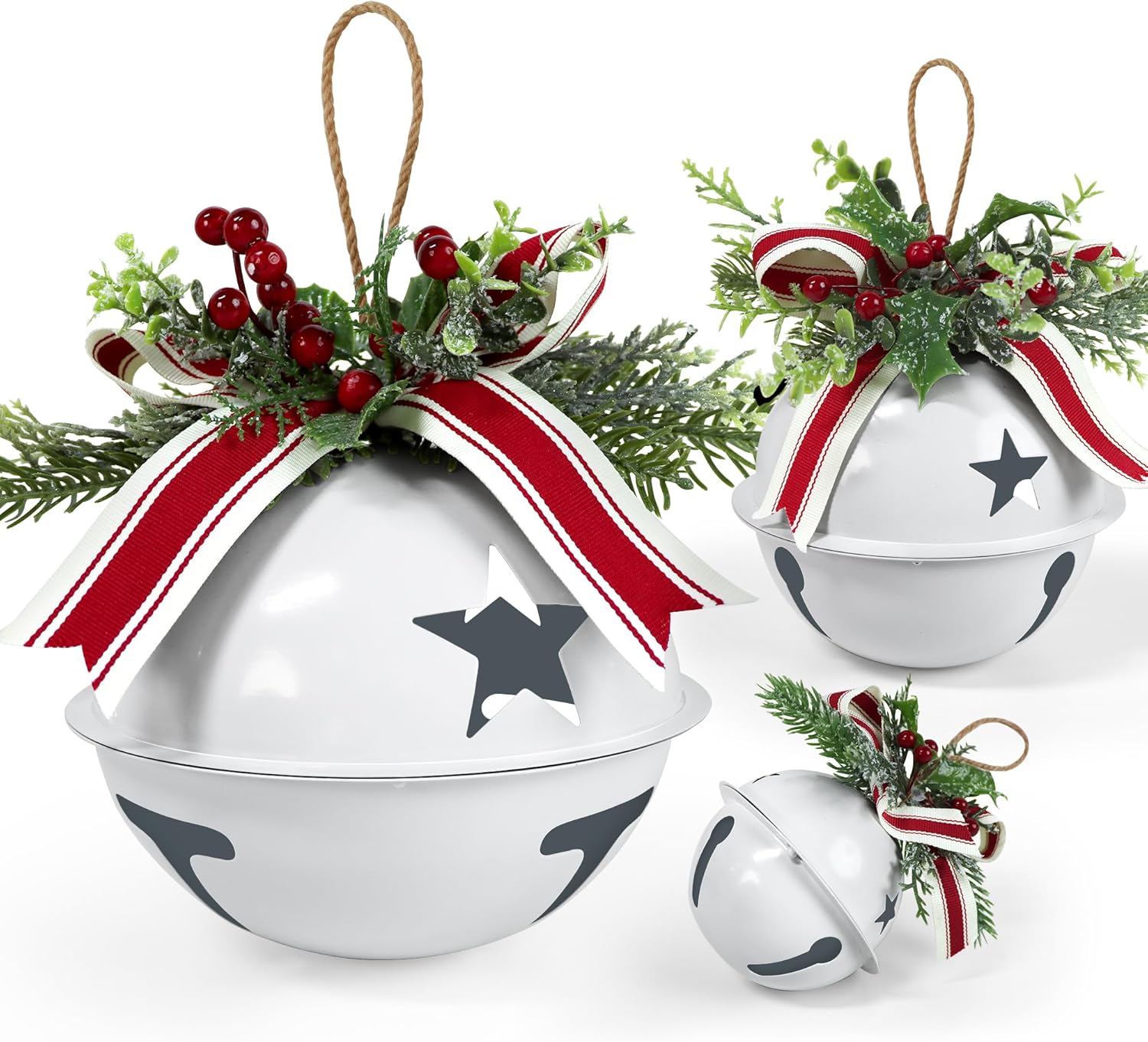 Amazon.com: Large Jingle Bells 9'' 6'' 4'' [2023, Jumbo Sleigh Bells ...