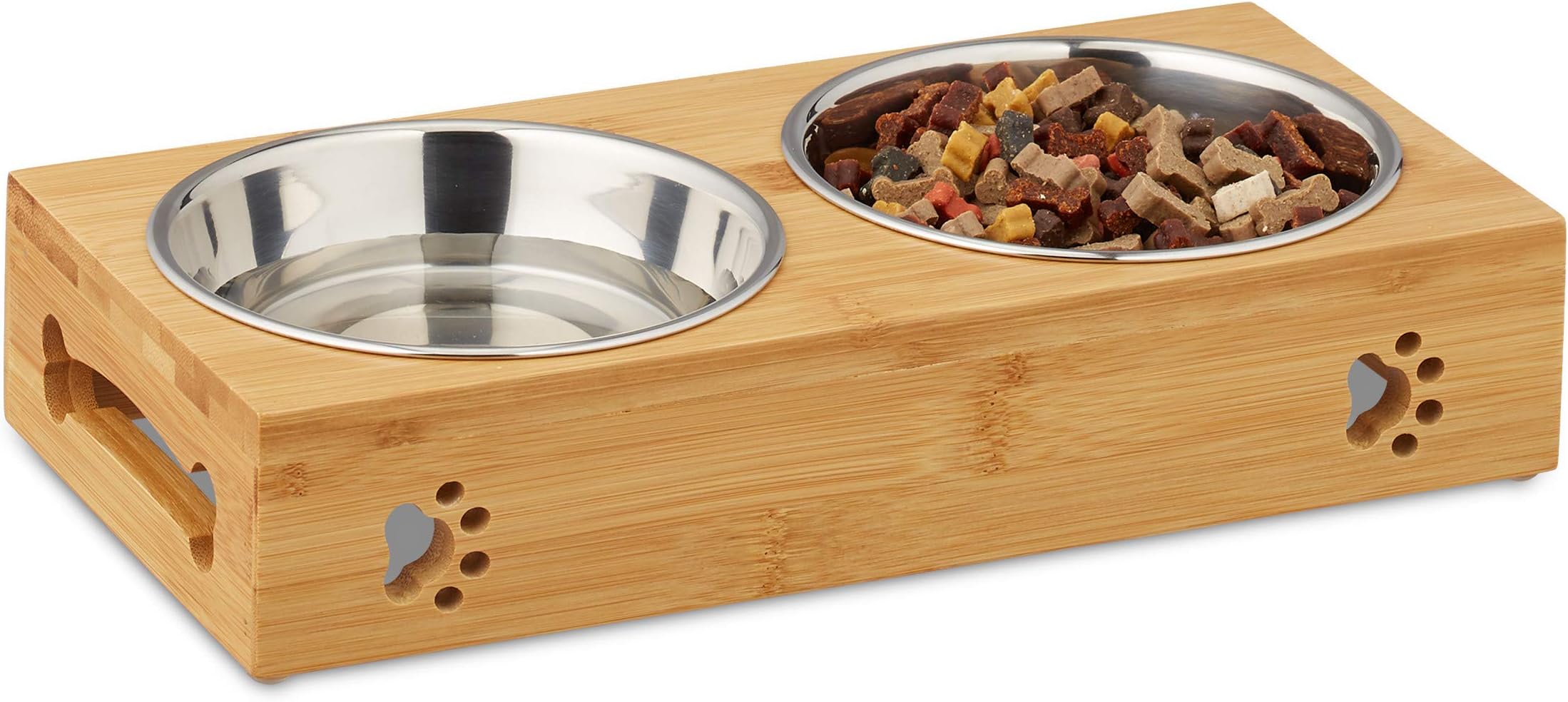 Relaxdays Double Dog Feeding Station Futterbar für kleine Hunde, 2 ...