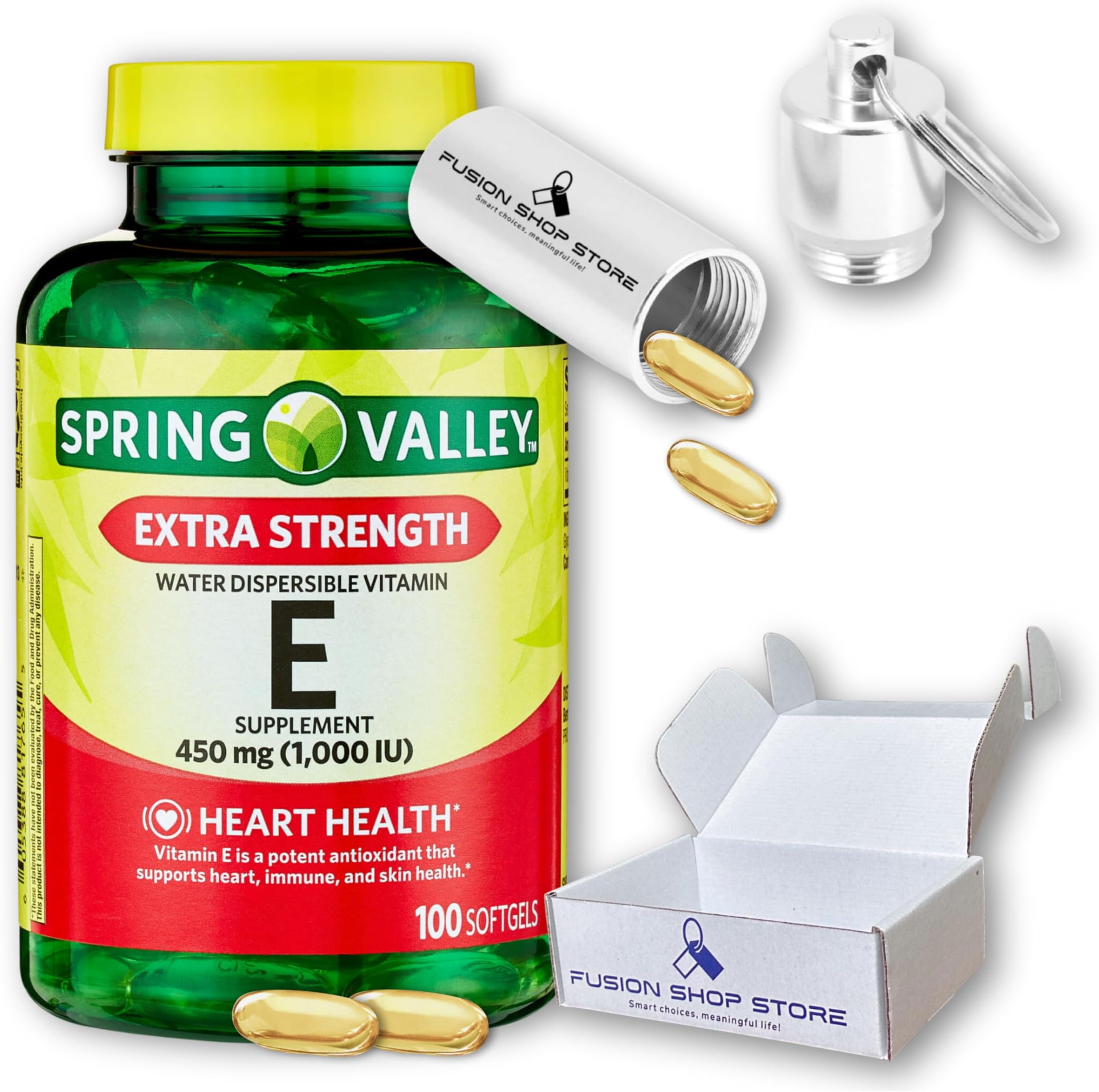 Amazon.com: Spring Valley Vitamin E- 1000 iu softgels 100ct (Pack of 1 ...