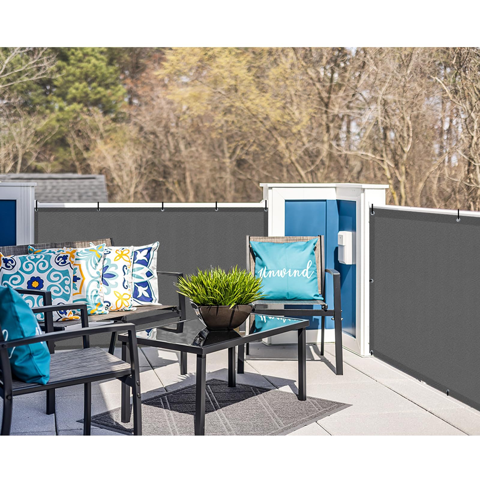 Snapklik.com : LOVE STORY 5 X15 Dark Grey Waterproof Balcony Privacy ...