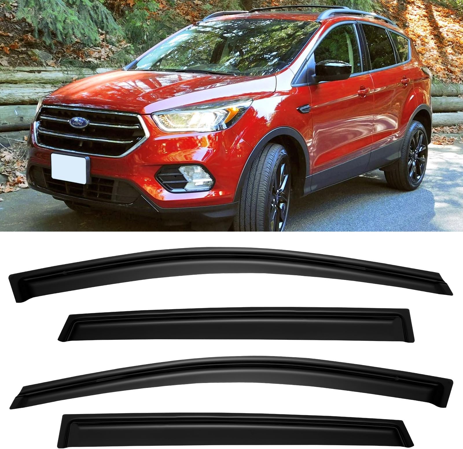 Amazon.com: STARTSHIP 94383 Side Window Wind Deflector,4pc Outside ...