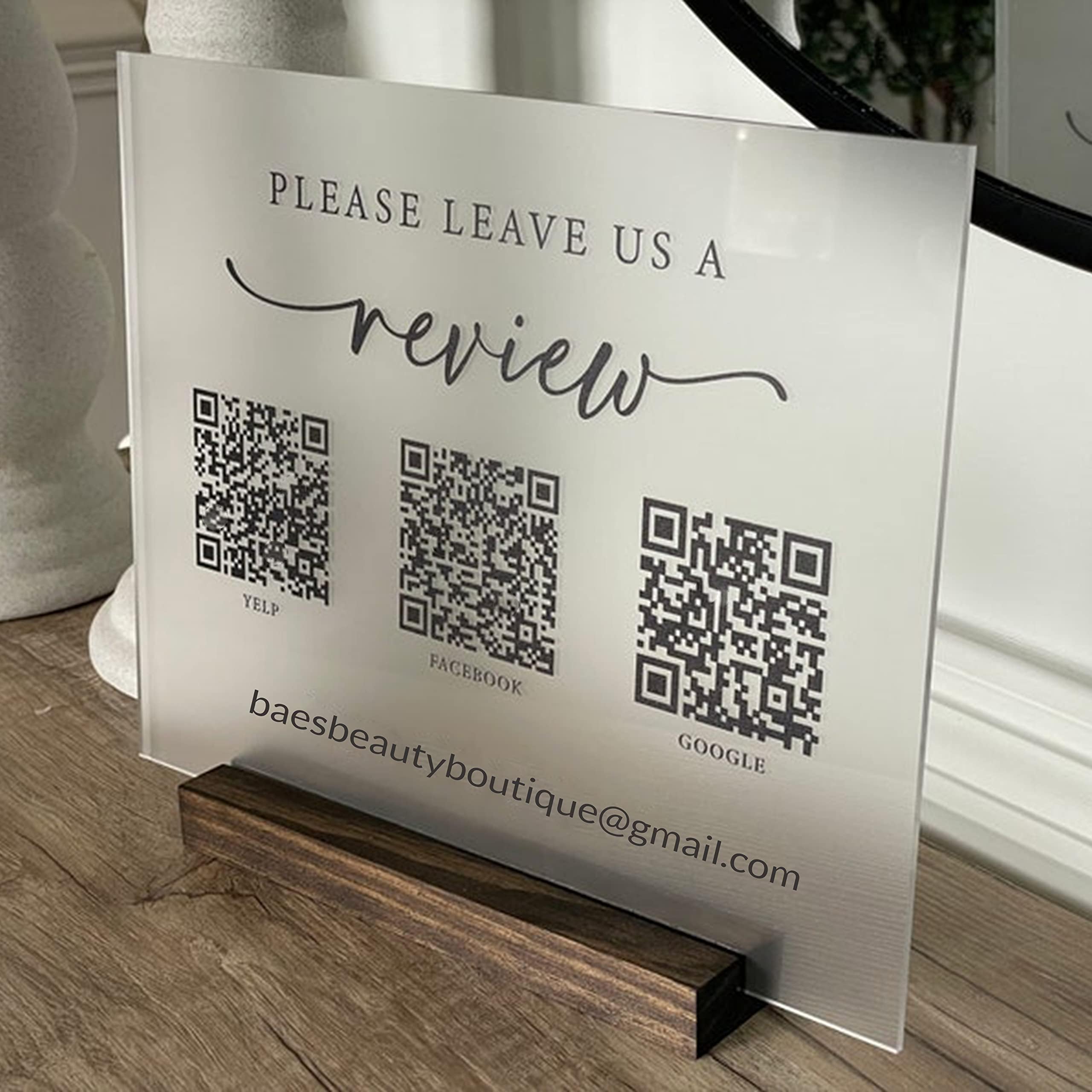 Amazon.com : 3D Multi Qr Code Sign Custom Acrylic Social Media Labels ...