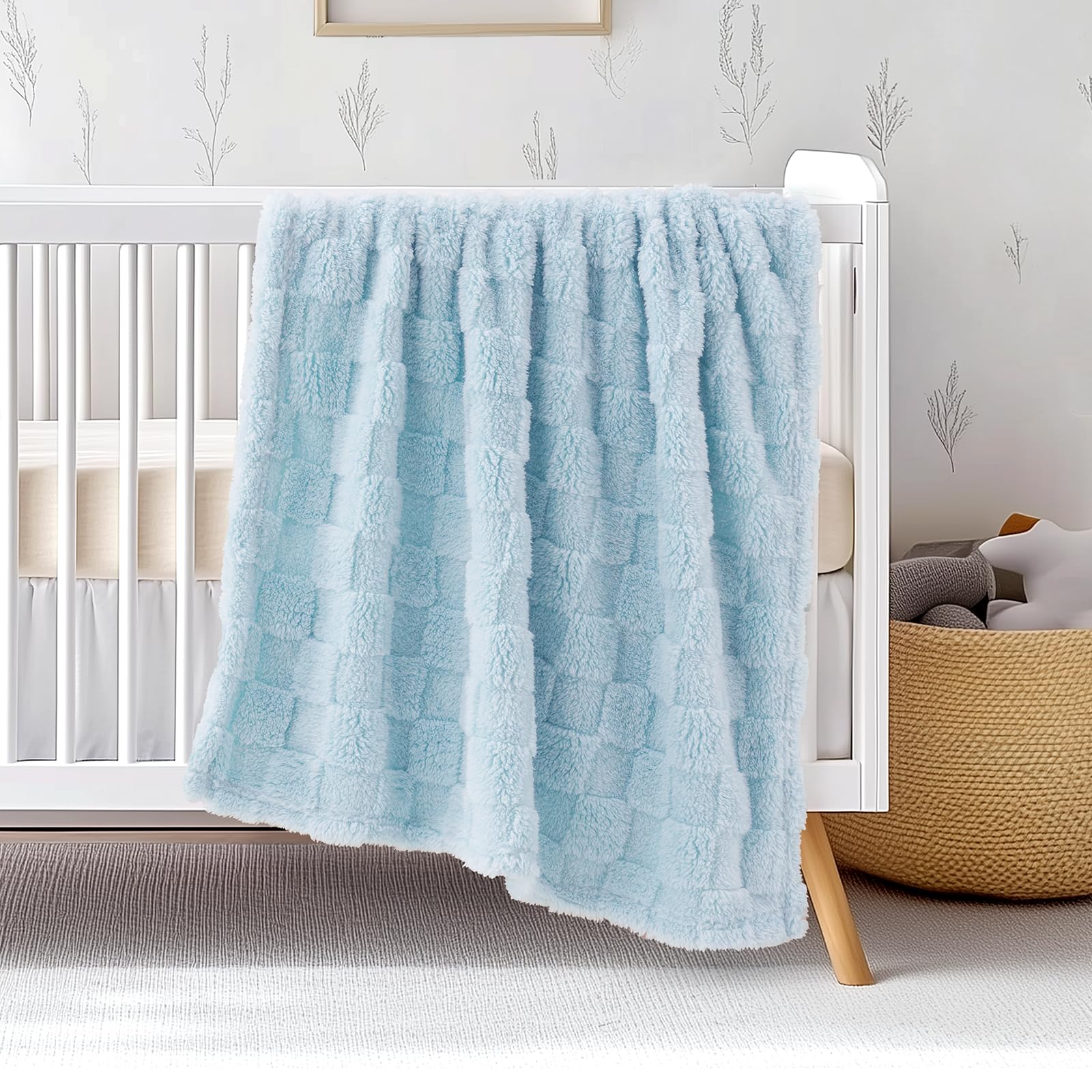 Amazon.com: Checkered Baby Blankets Double-Sided Fleece Plush Toddler ...