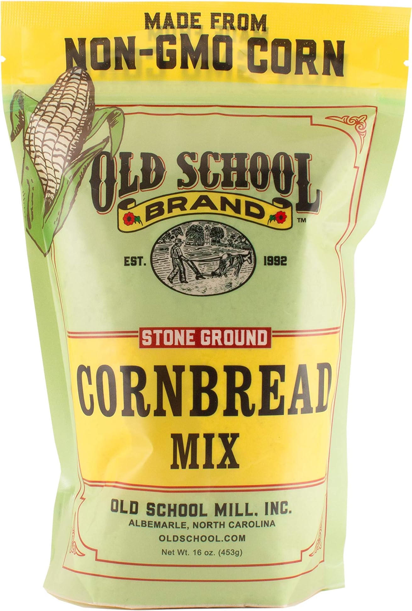 Amazon.com : Old School Brand Cornbread Mix (Non-GMO) - 16 Ounce Bag ...