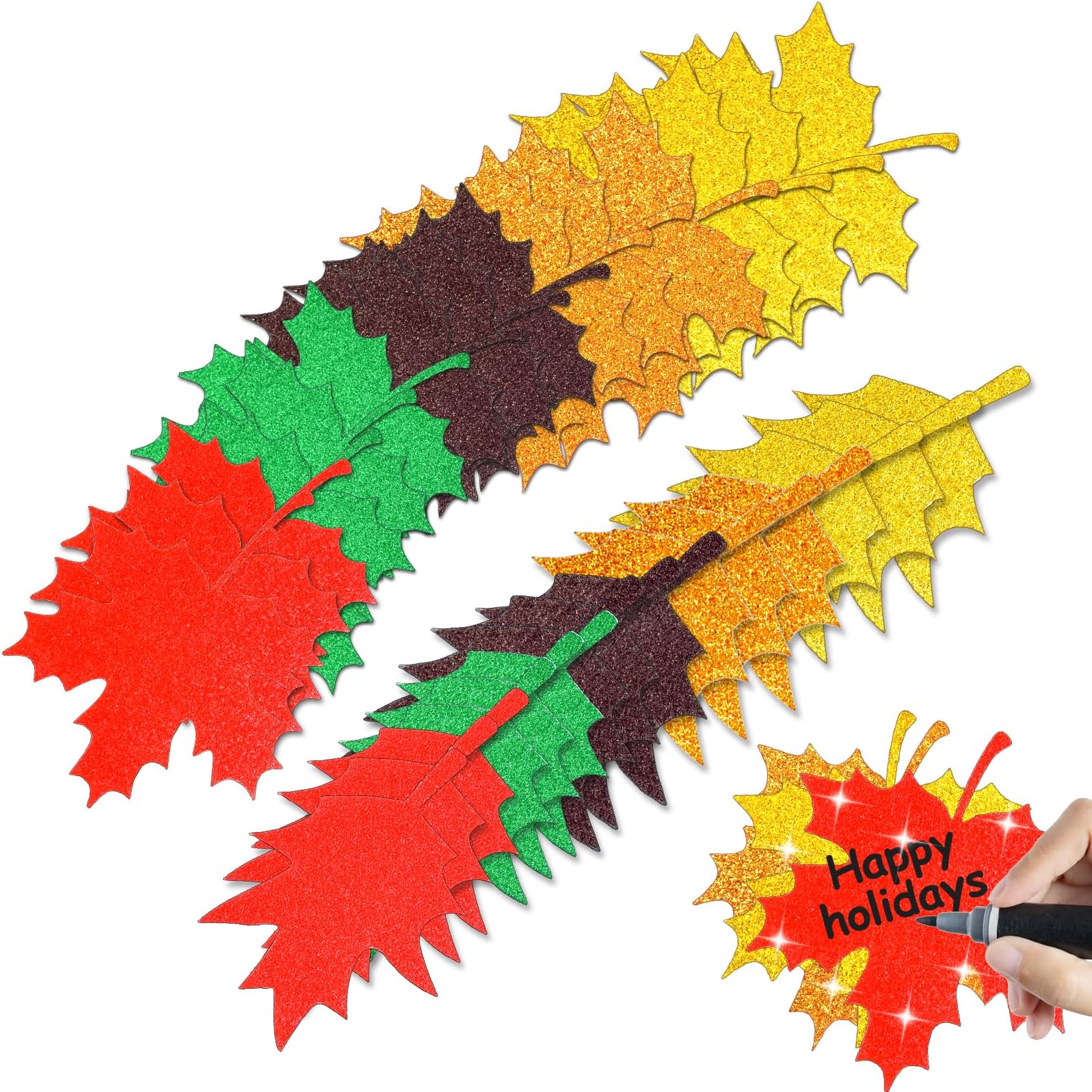 Amazon.com: MixTeach 180 Pcs Fall Leaf Paper Cutouts 4 Inch Autumn ...