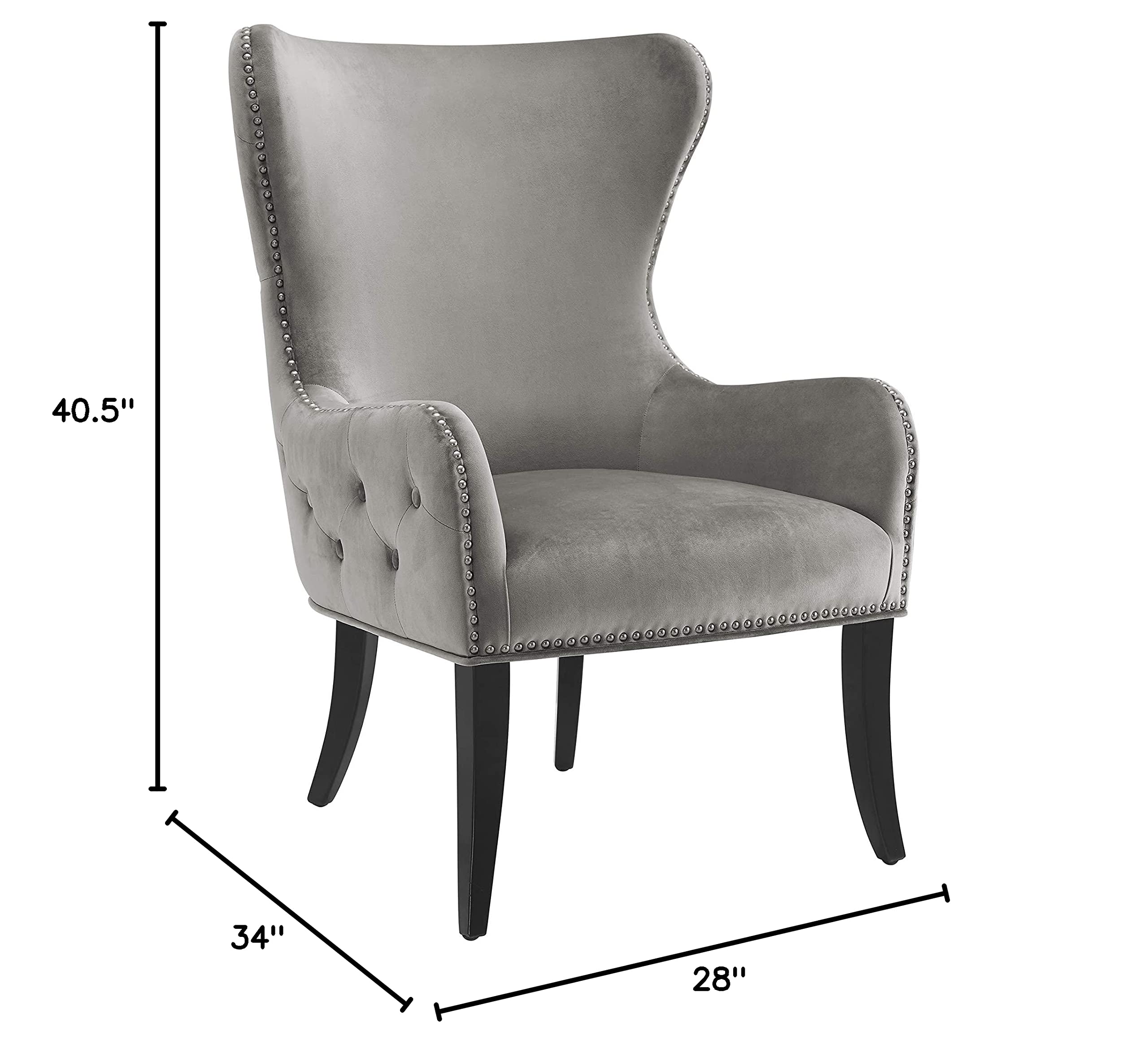 Linon Home Décor Mariah Dark Gray Round Back Chair, Grey