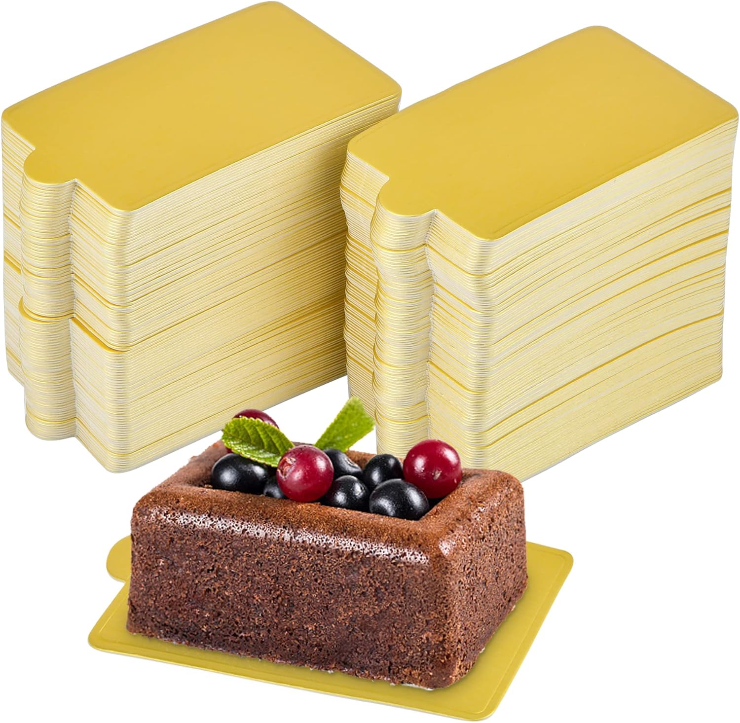 Amazon.com | Milkary 200Pcs Mini Rectangular Cardboard, Mousse Cupcake ...