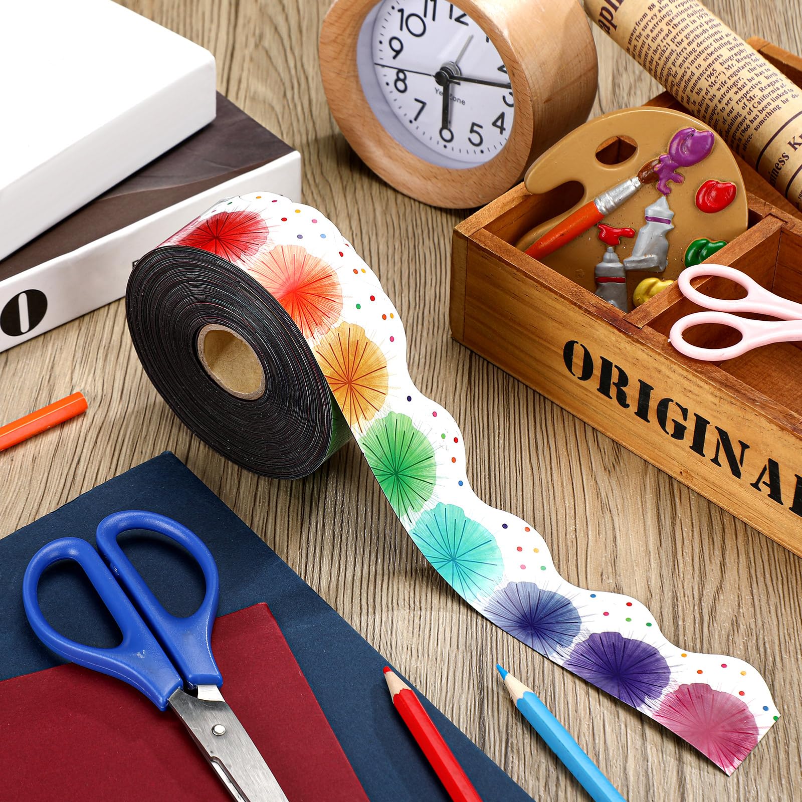 Junkin 12 Pcs Magnetic Borders For Classroom Whiteboard 11.8 X 1.4 Inch ...