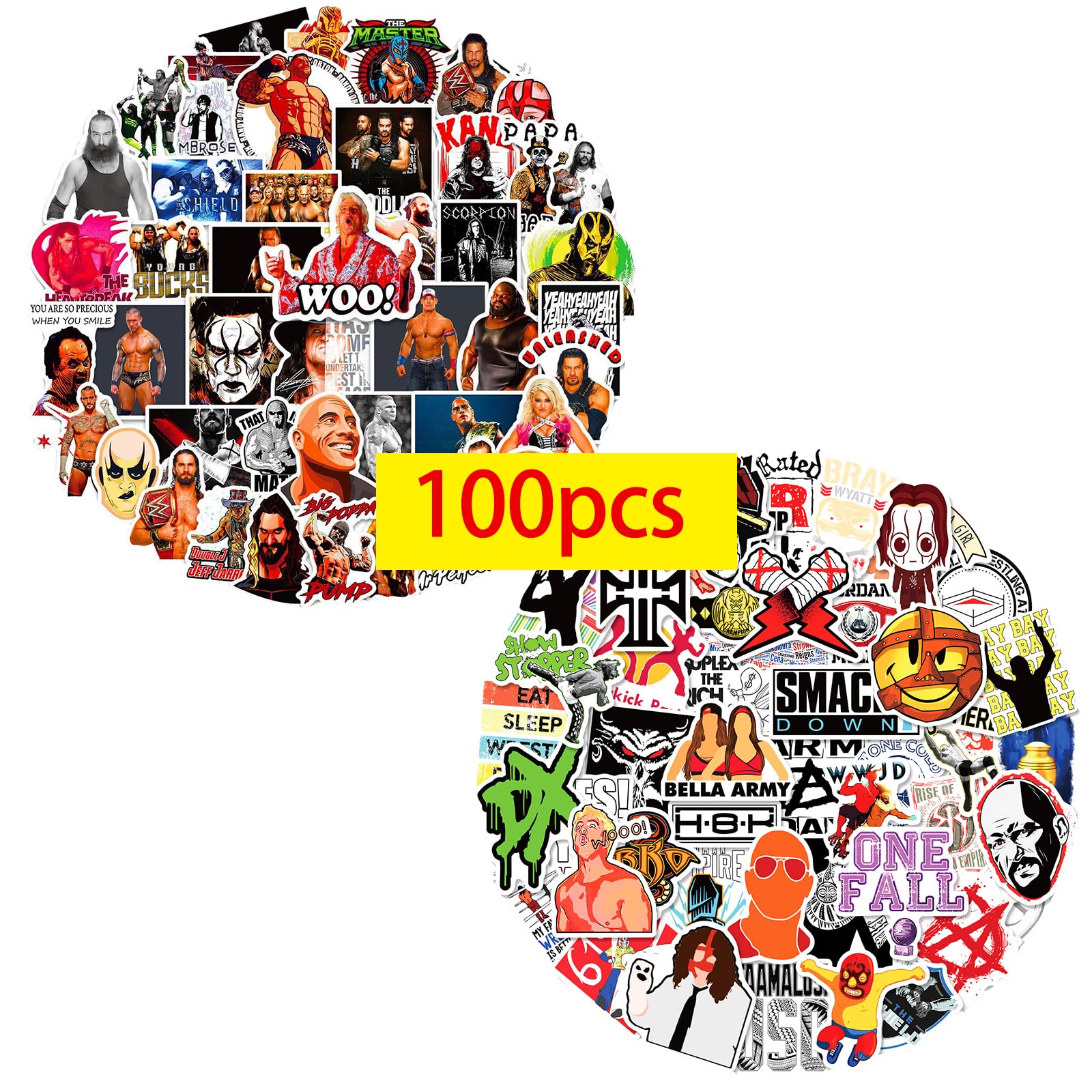 100 Pcs Wrestling Scrapbook Stickers, Vinyl Waterproof Stickers, Self ...