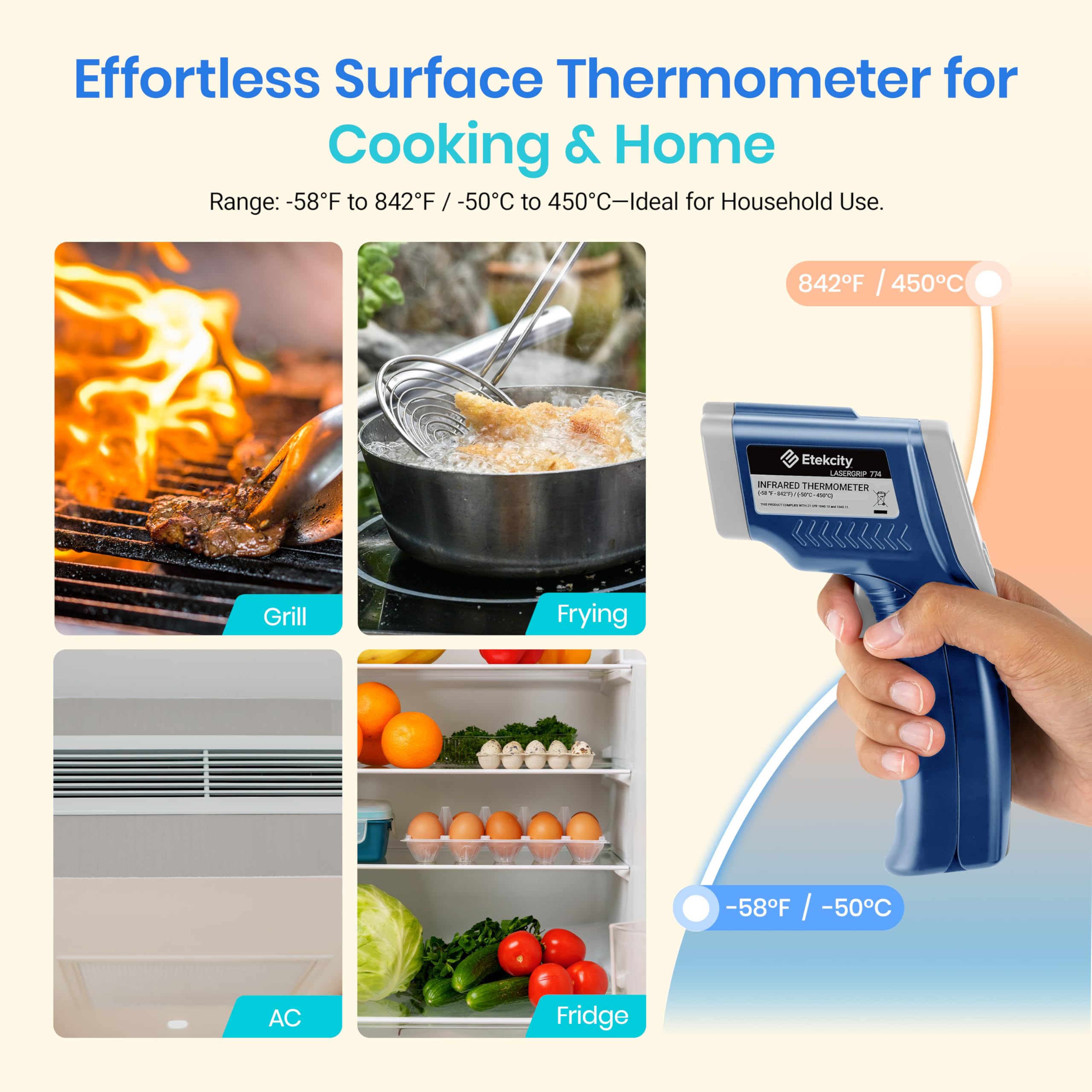 Snapklik.com : Infrared Thermometer Upgrade 774, Heat Temperature Temp ...