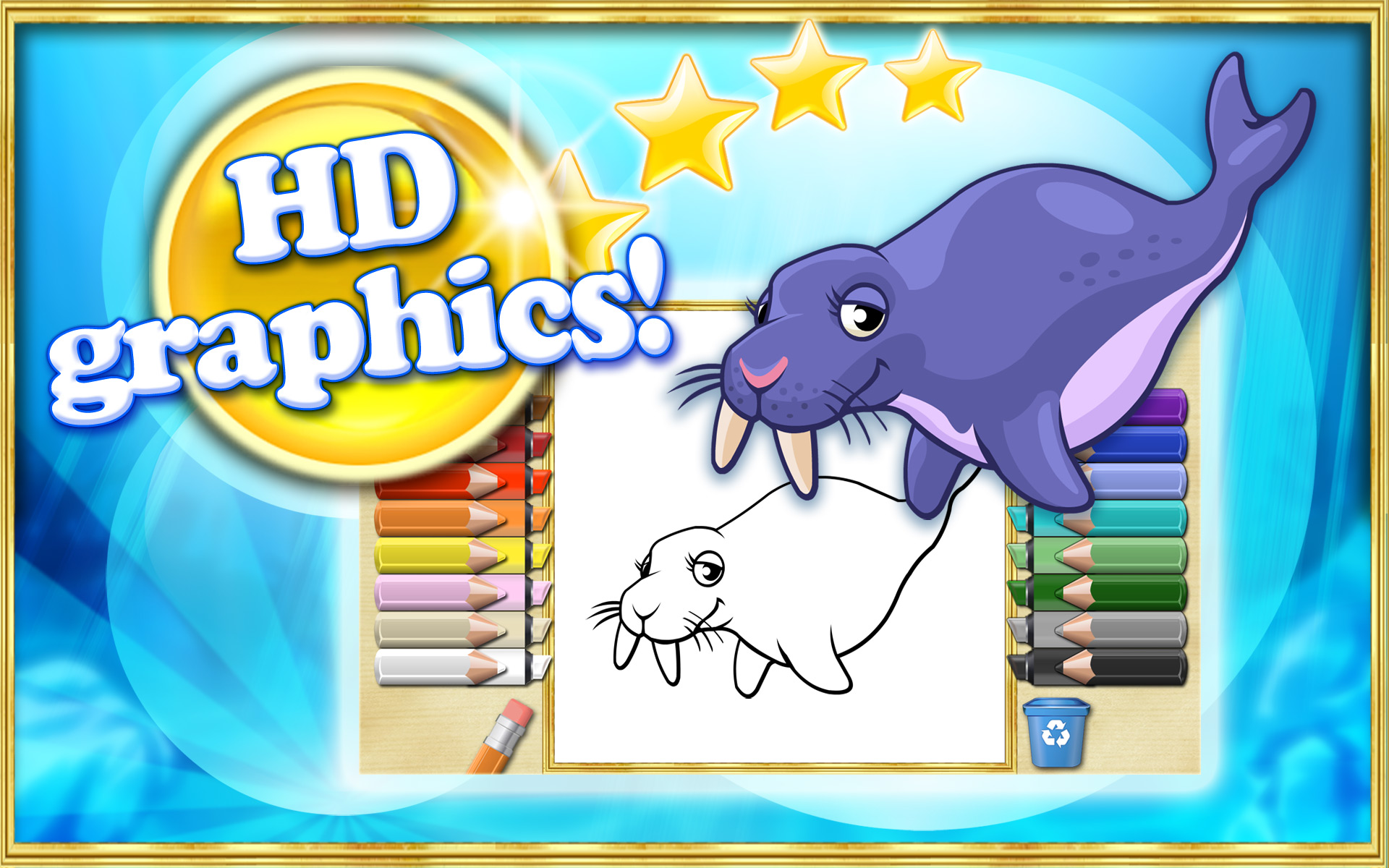 Malbuch für Kinder Meerestiere Deluxe - 17 Motive zum bunt malen mit ...