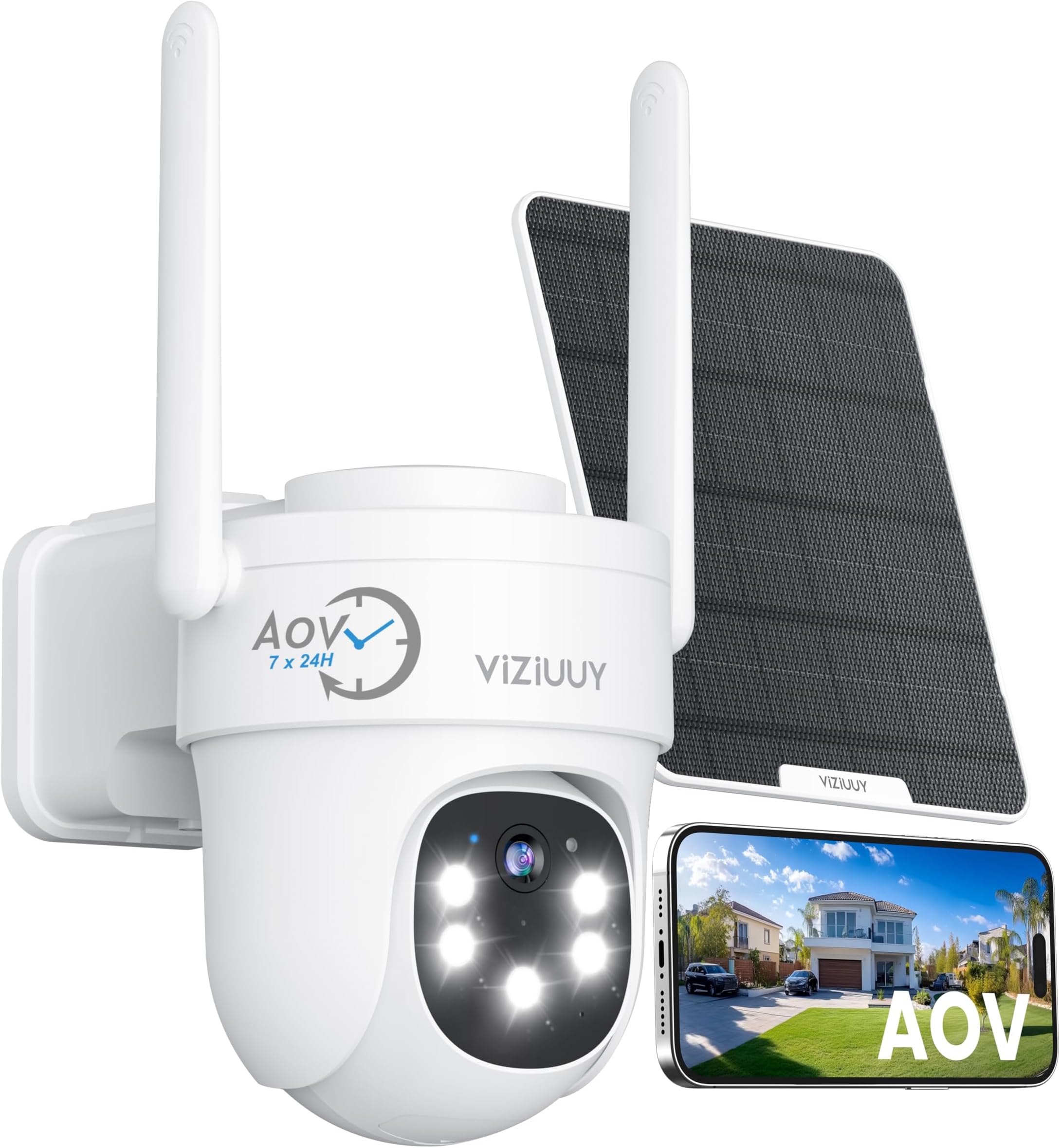 Amazon.com : AOSU Solar Security Camera Wireless Outdoor System, 3K/5MP ...
