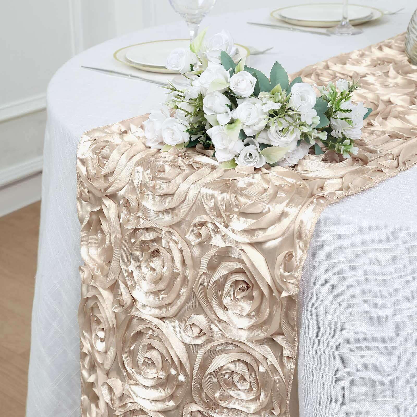 Rosette Table Runners For Weddings Glamourous Sequin Table Linen For