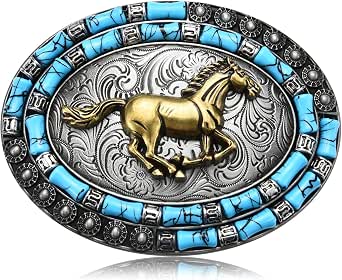 Amazon.com: MUSVIKY Western Horse Cowboy Rodeo Belt Buckle, Vintage ...