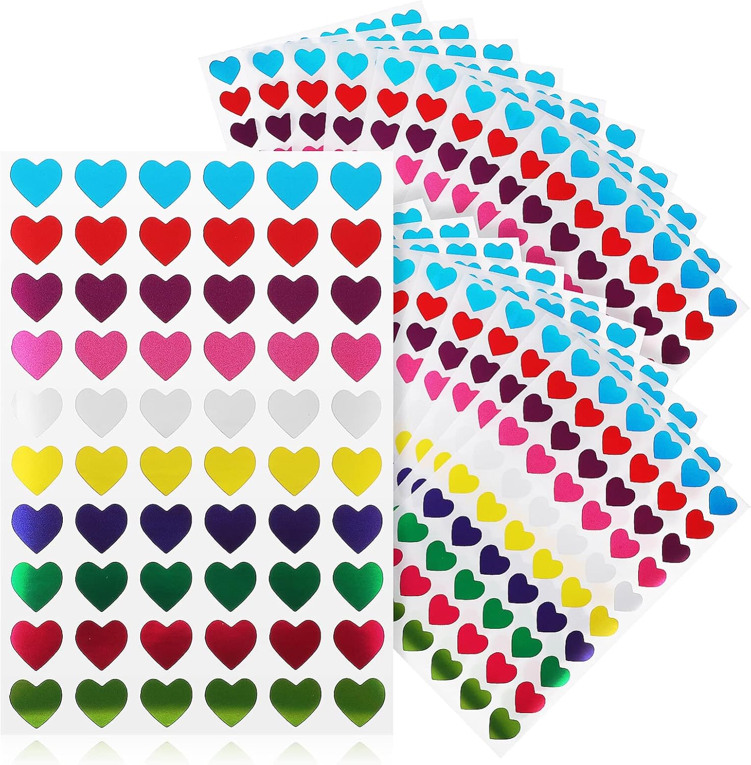 3000 unidades50 hojas de calcomanías de corazón con purpurina para ...