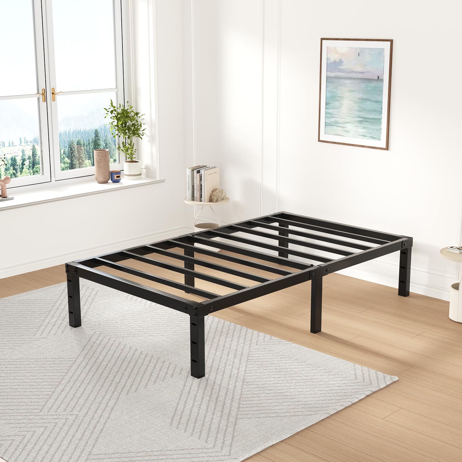 Twolike Twin Metals Bed Frames, Bed Frames with Underbed Storage, Steel ...