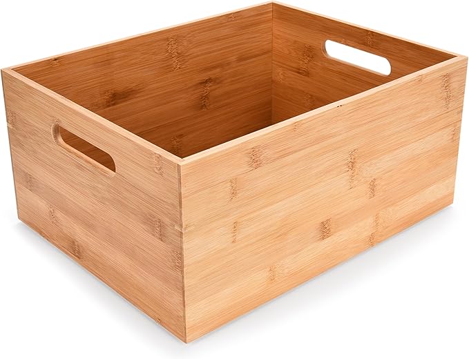 Amazon.com: Prosumer's Choice Bamboo Storage Box - Wood Crate - Bamboo ...