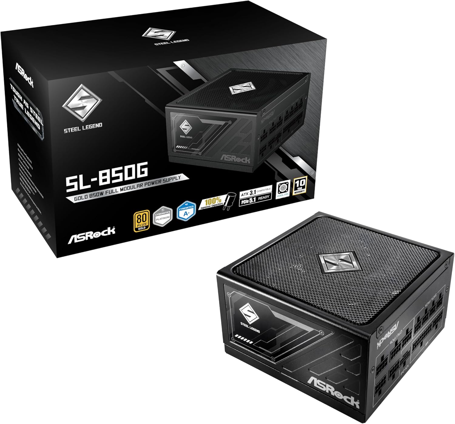 Amazon | ASRock Steel Legend SL-850G 850W 80 Plus Gold & Cybenetics ...
