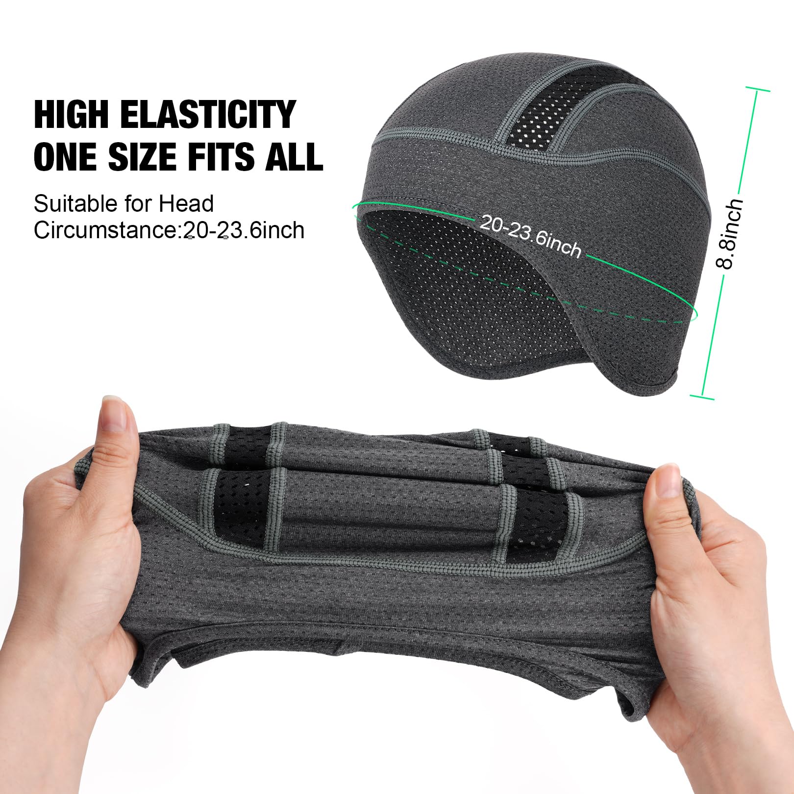 Snapklik.com : MELASA Mesh Cooling Skull Cap Helmet Liner