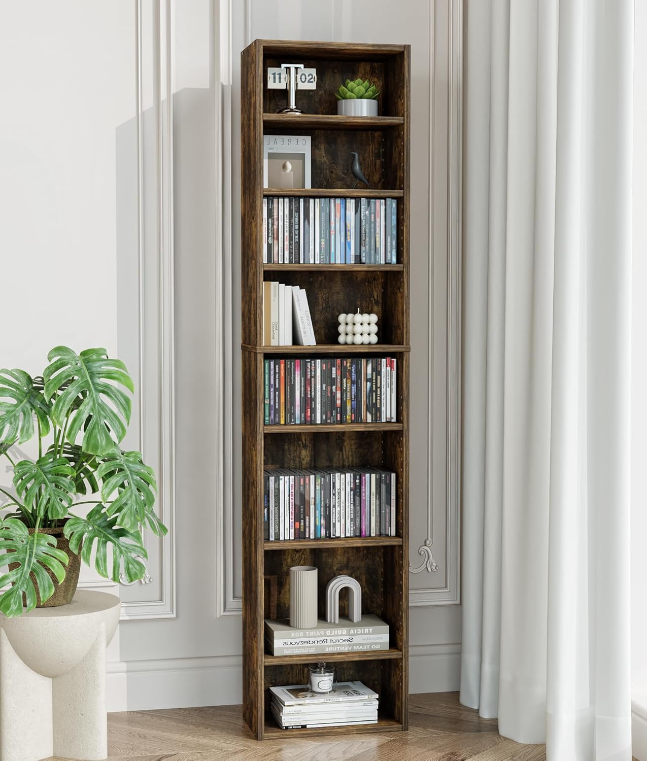 Amazon.com: DVD Storage Shelf, 8-Tier CD Cabinet with Adjustable ...