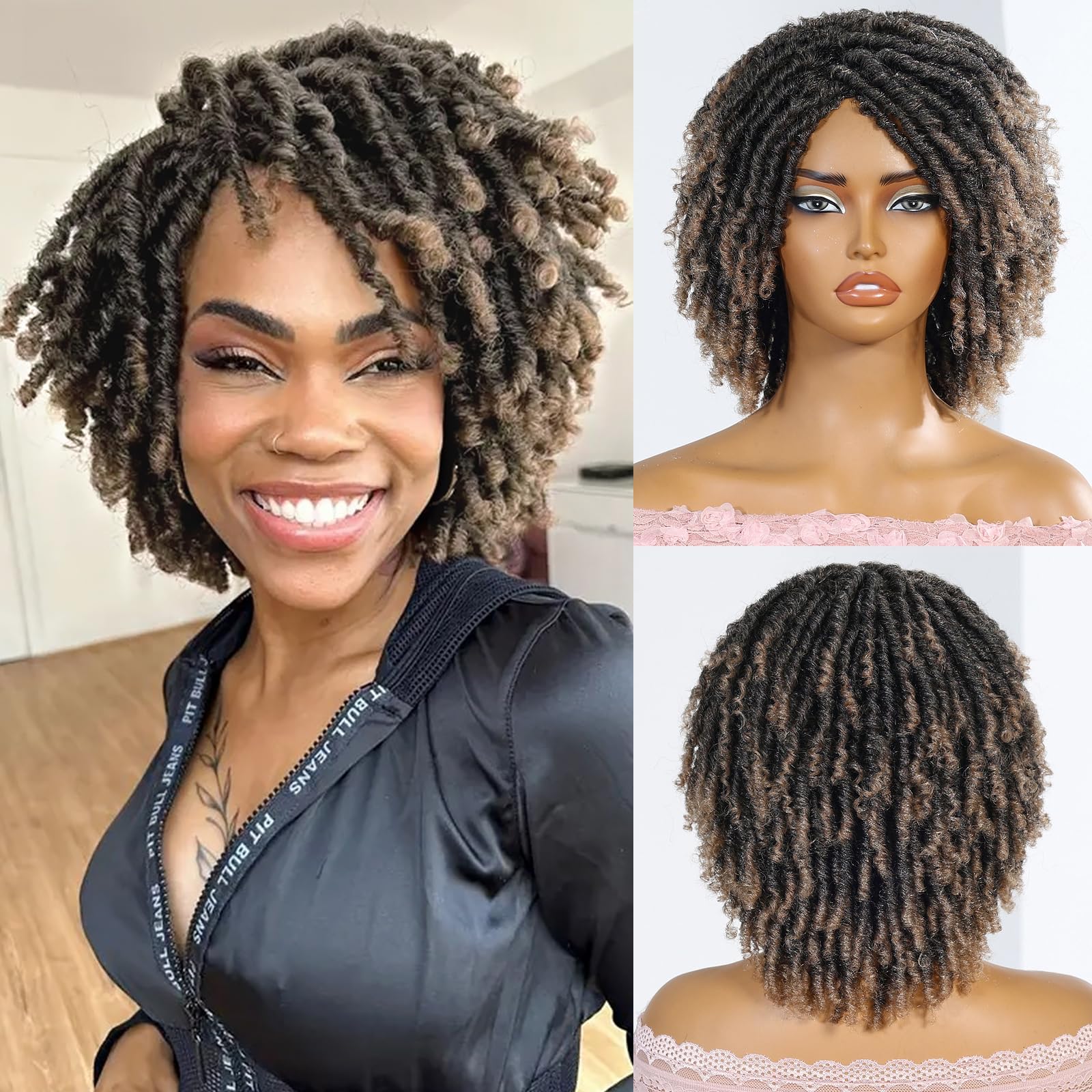 Amazon.com : Dreadlock Wig For Black Women And Men Short Afro Twist ...