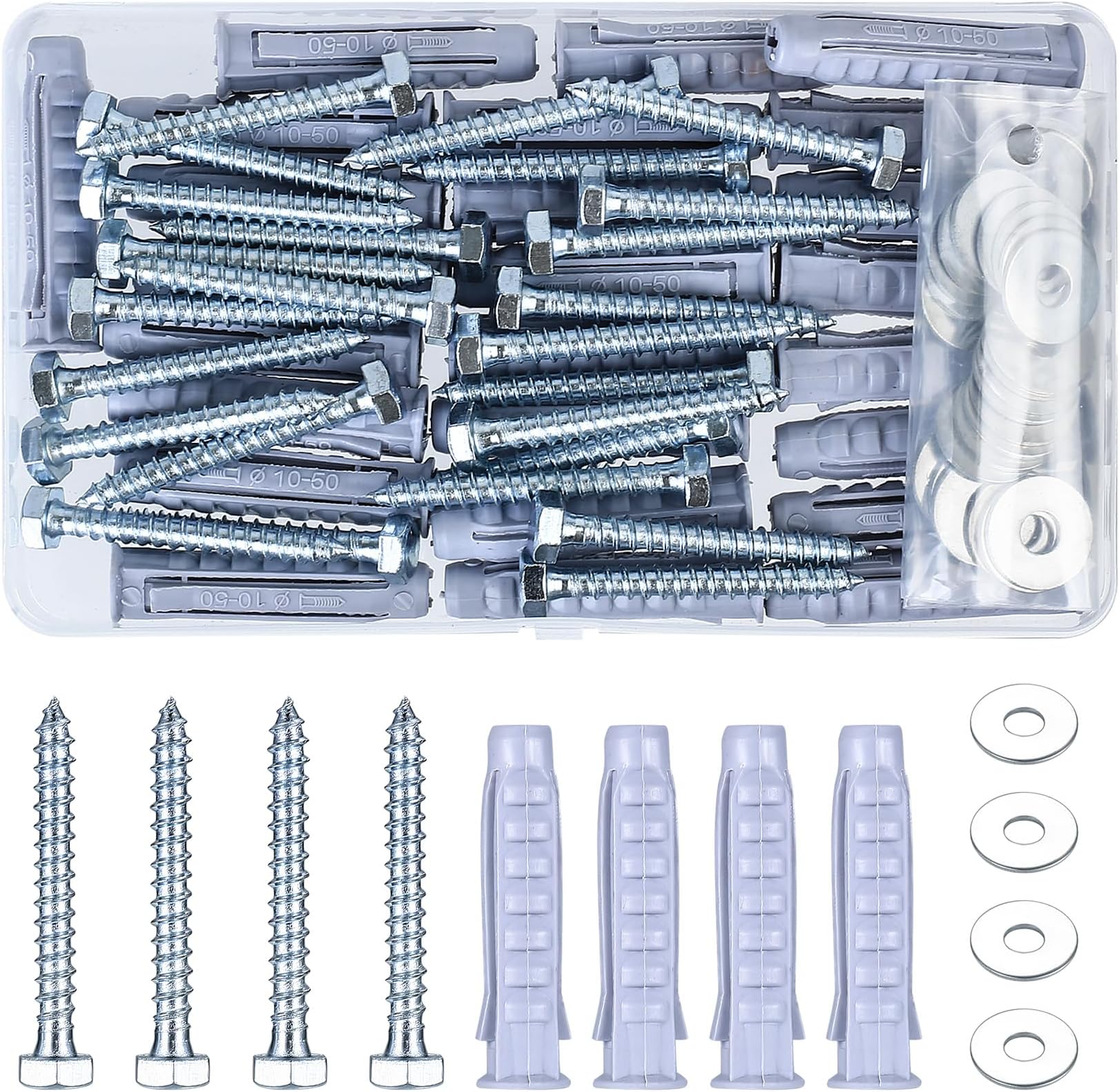 Fischer PowerBox 564282 Lot de 180 chevilles DuoPower avec vis et ...