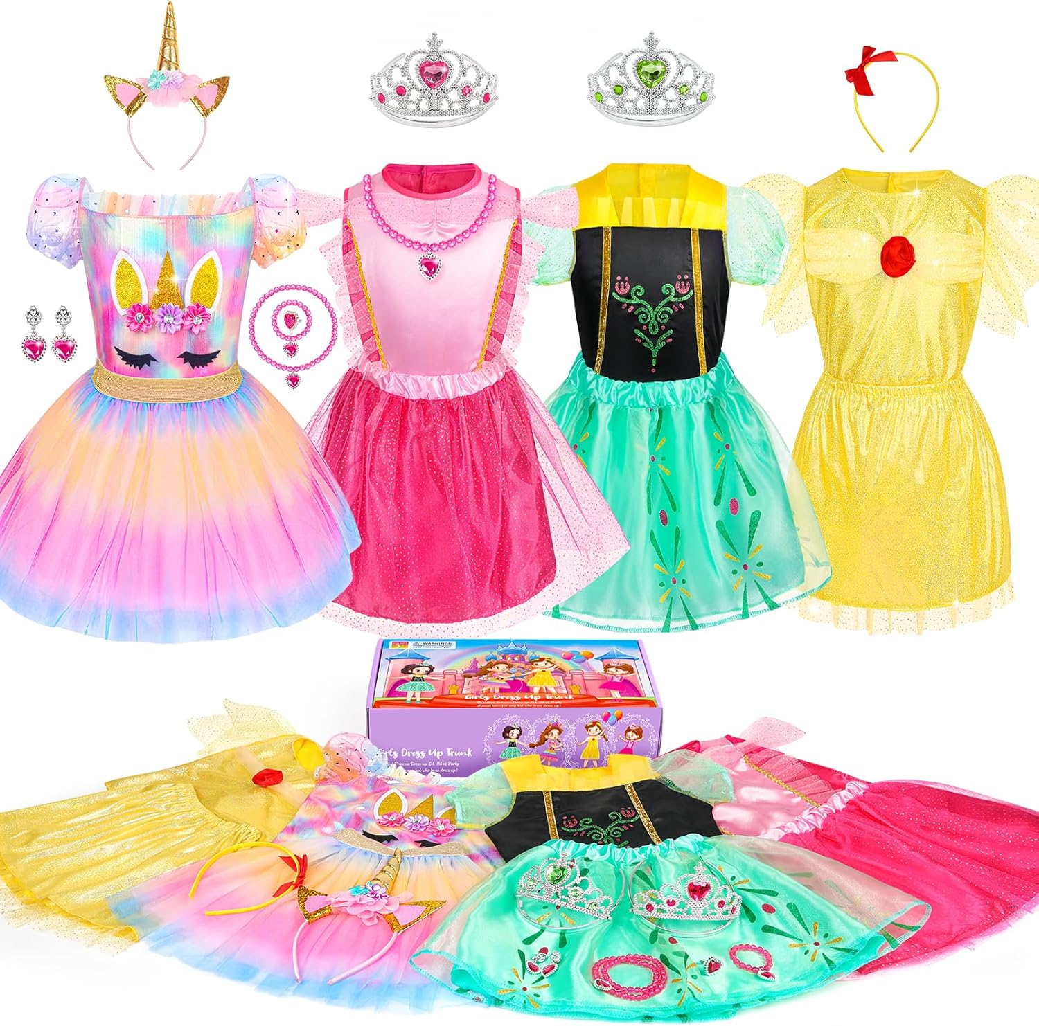 Amazon.com: Teuevayl Princess Dress Up for Girls 3 4 5 6, Kids' Dress ...