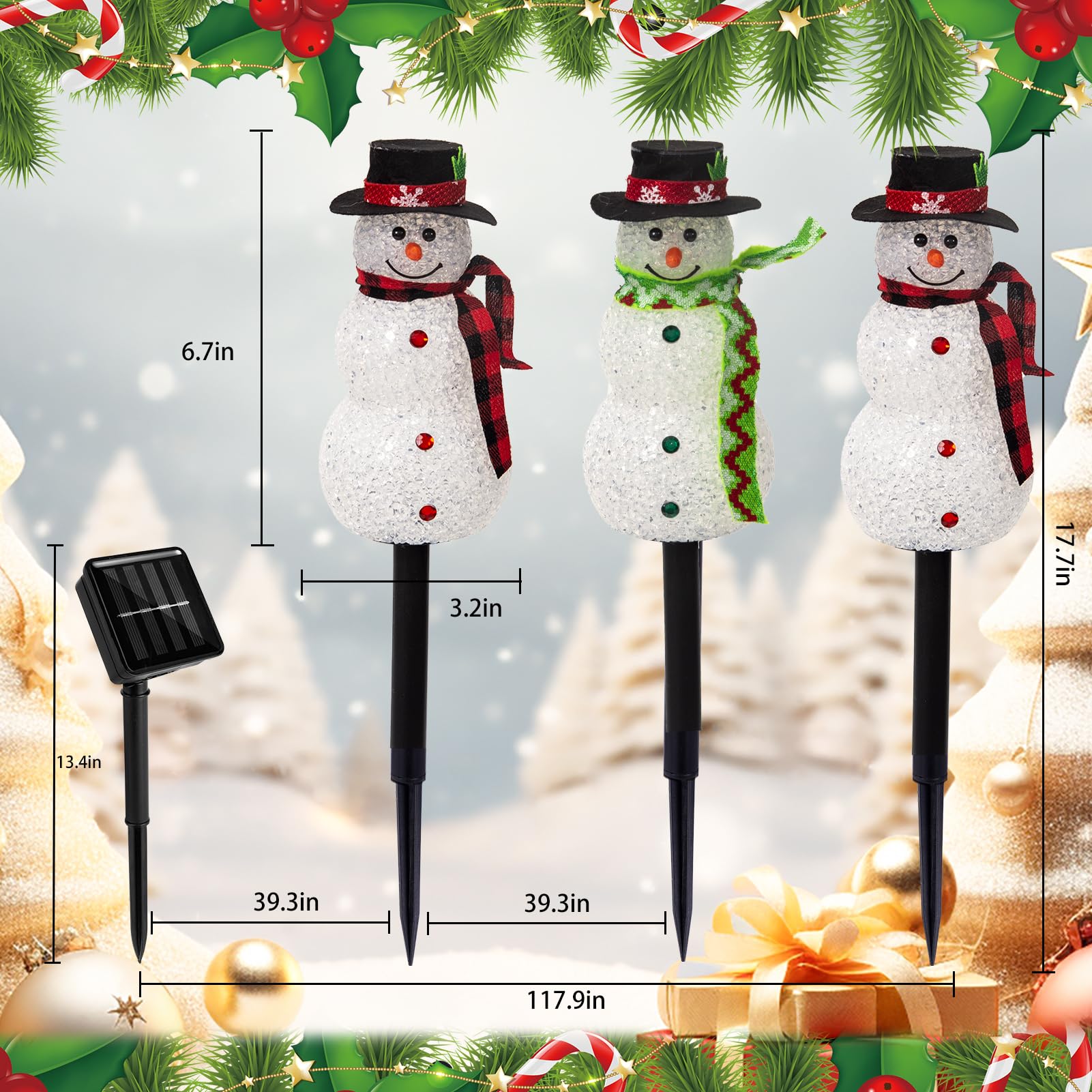 Westinghouse Solar Snowman Lights Solar Powered Christmas Decorations