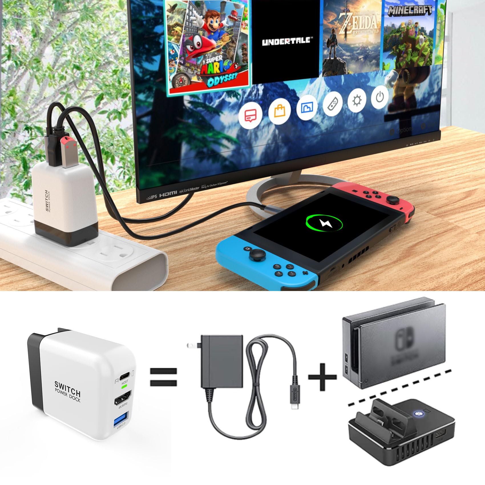Snapklik.com : Switch Dock Charger For Nintendo Switch, Mirabox 36W ...
