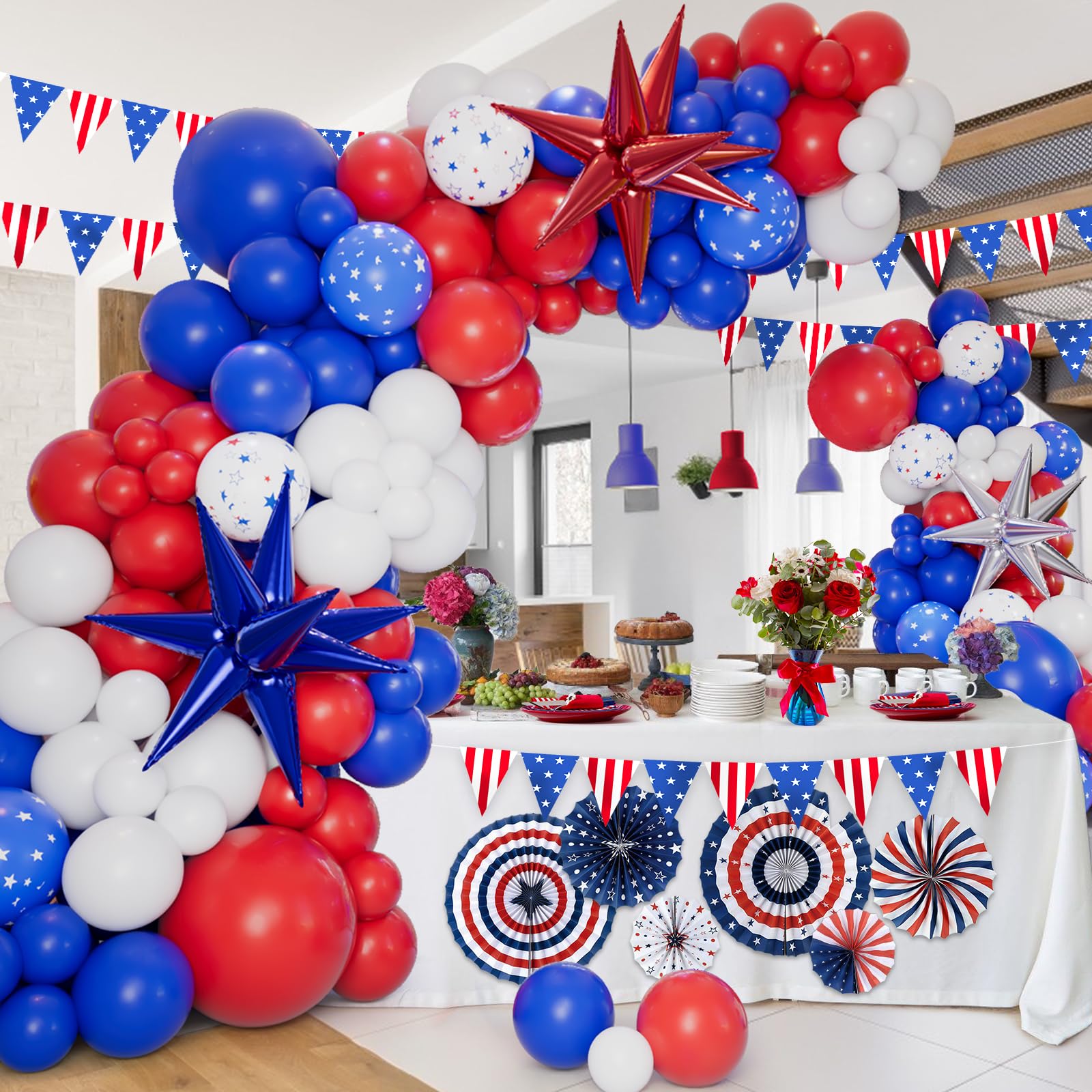 Snapklik.com : Bonropin 161pcs Red White And Blue Balloon Arch Kit ...