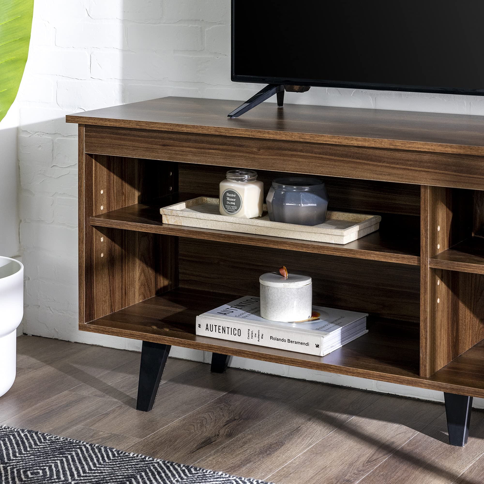 Walker Edison Rohde Contemporary 4 Cubby TV Stand for TVs up to 65 ...