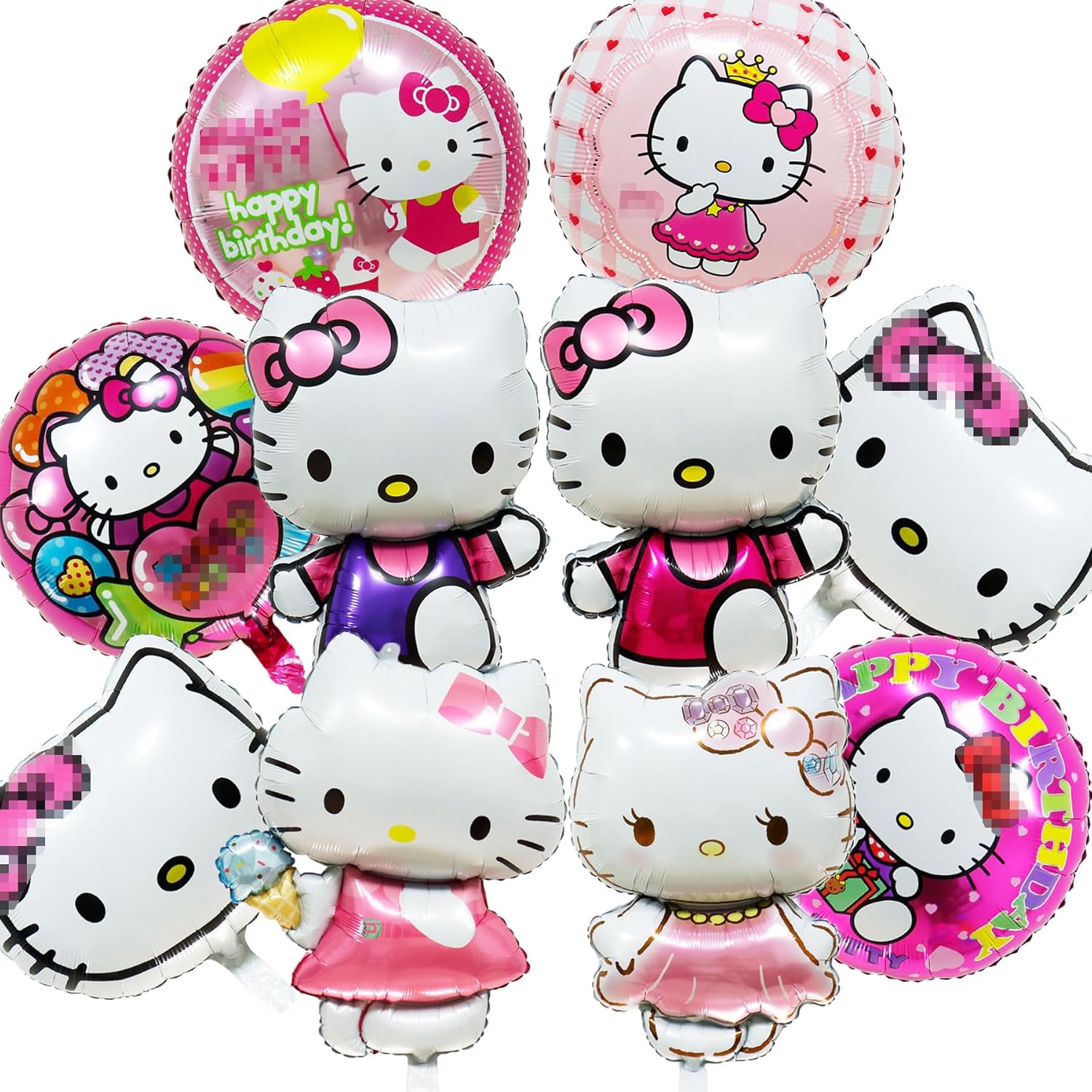 Amazon.com: 10Pcs Cartoon KT Balloons Birthday Decorations Kawaii Anime ...