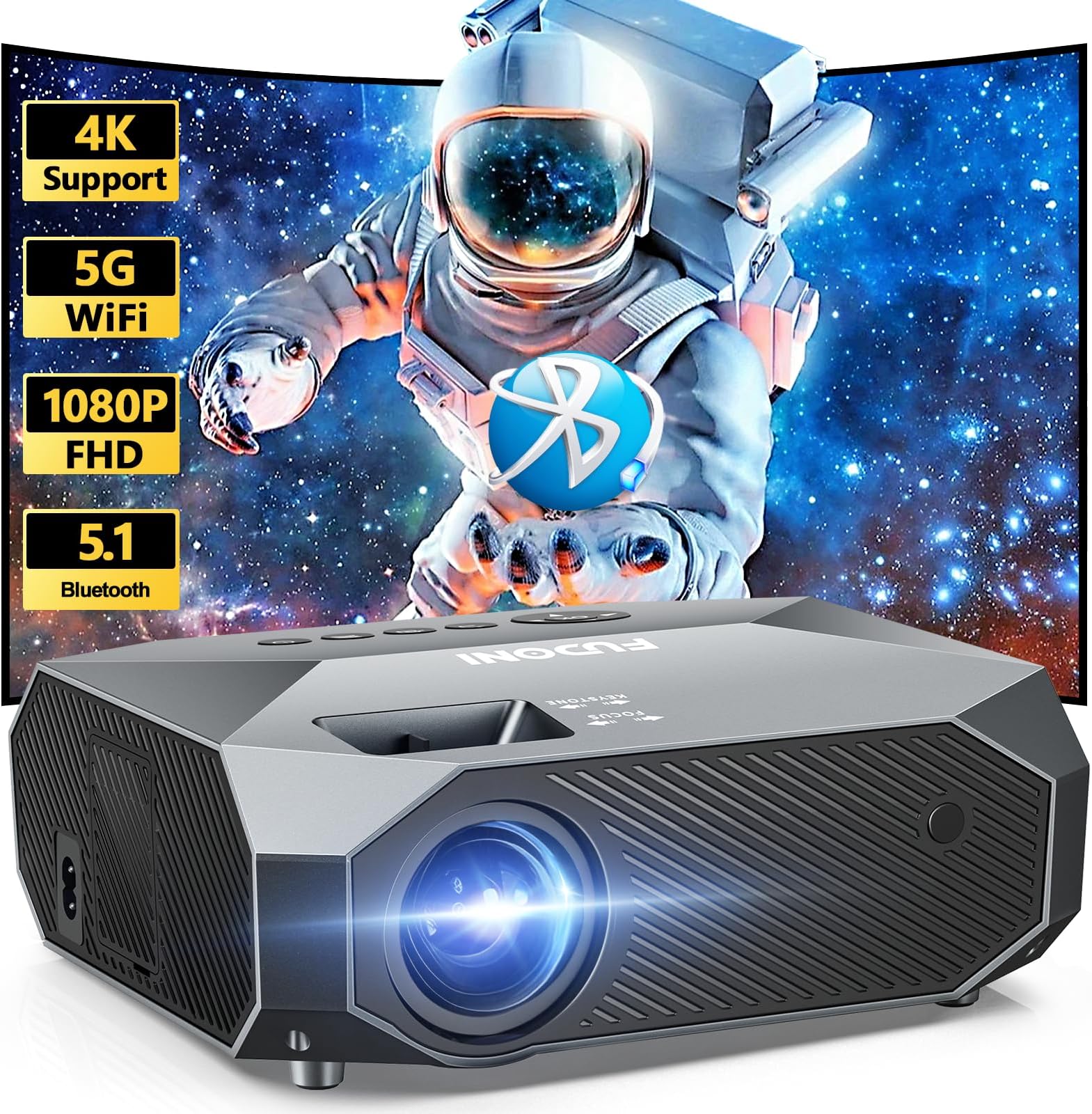 Amazon.com: Projector 4K with Android TV, YABER K2s 1000 ANSI WiFi 6 ...