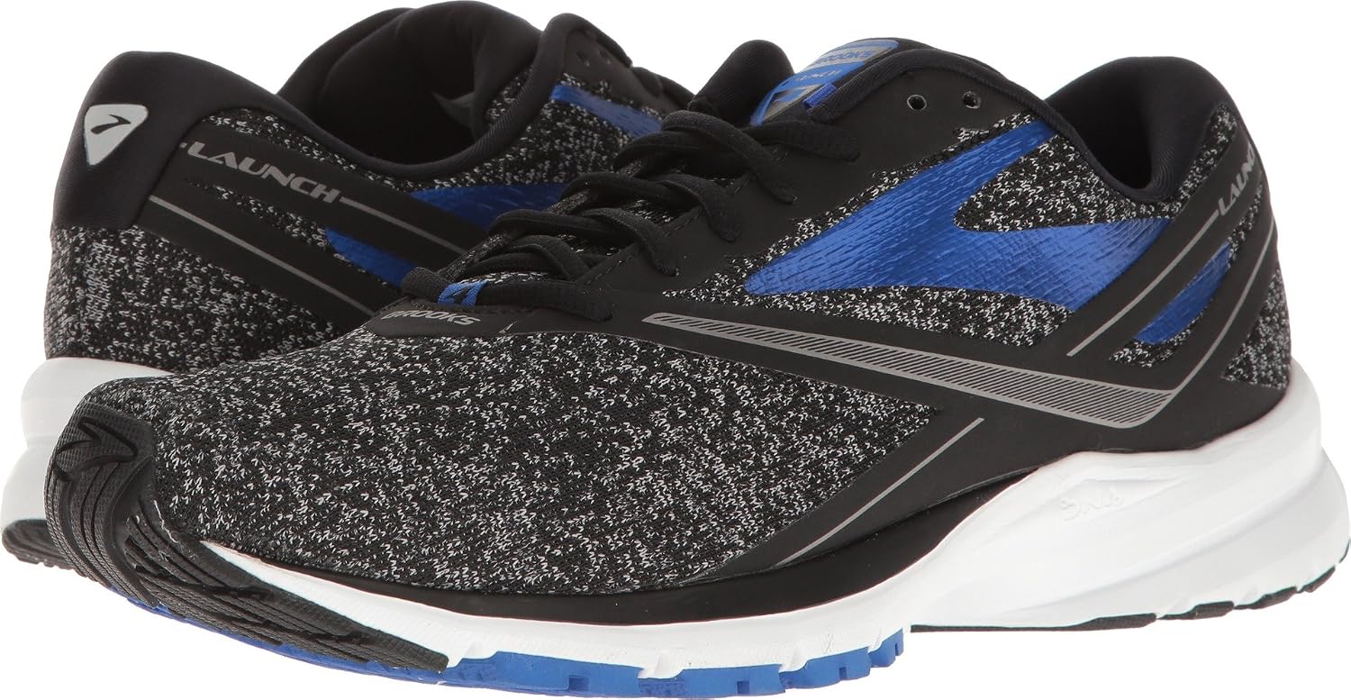 Amazon.com | Brooks Launch 4 Black/Anthracite/Electric Brooks Blue 8.5 ...
