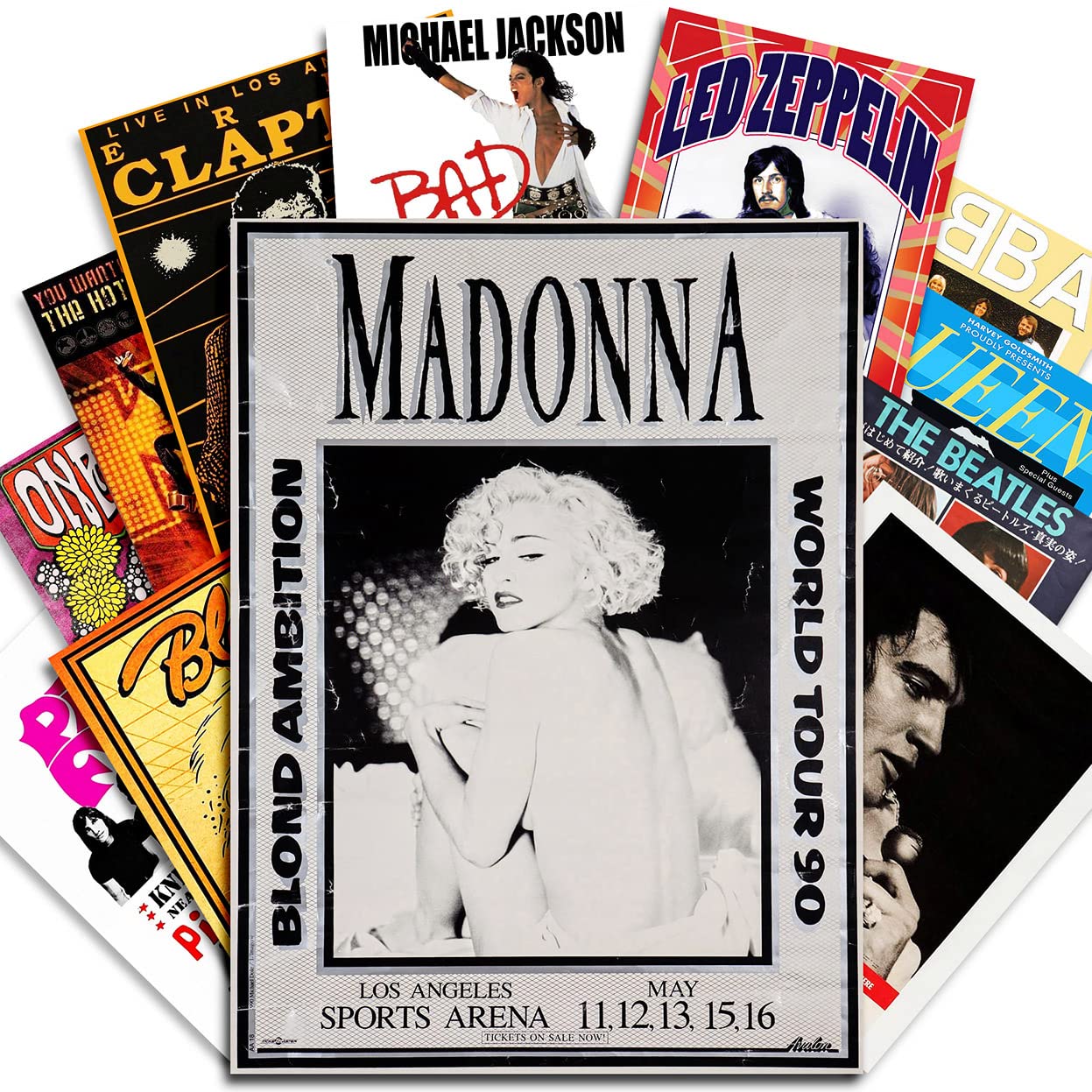 Buy Vintage Rock Wall Collage Kit, Aesthetic Room Decor, Retro Music ...