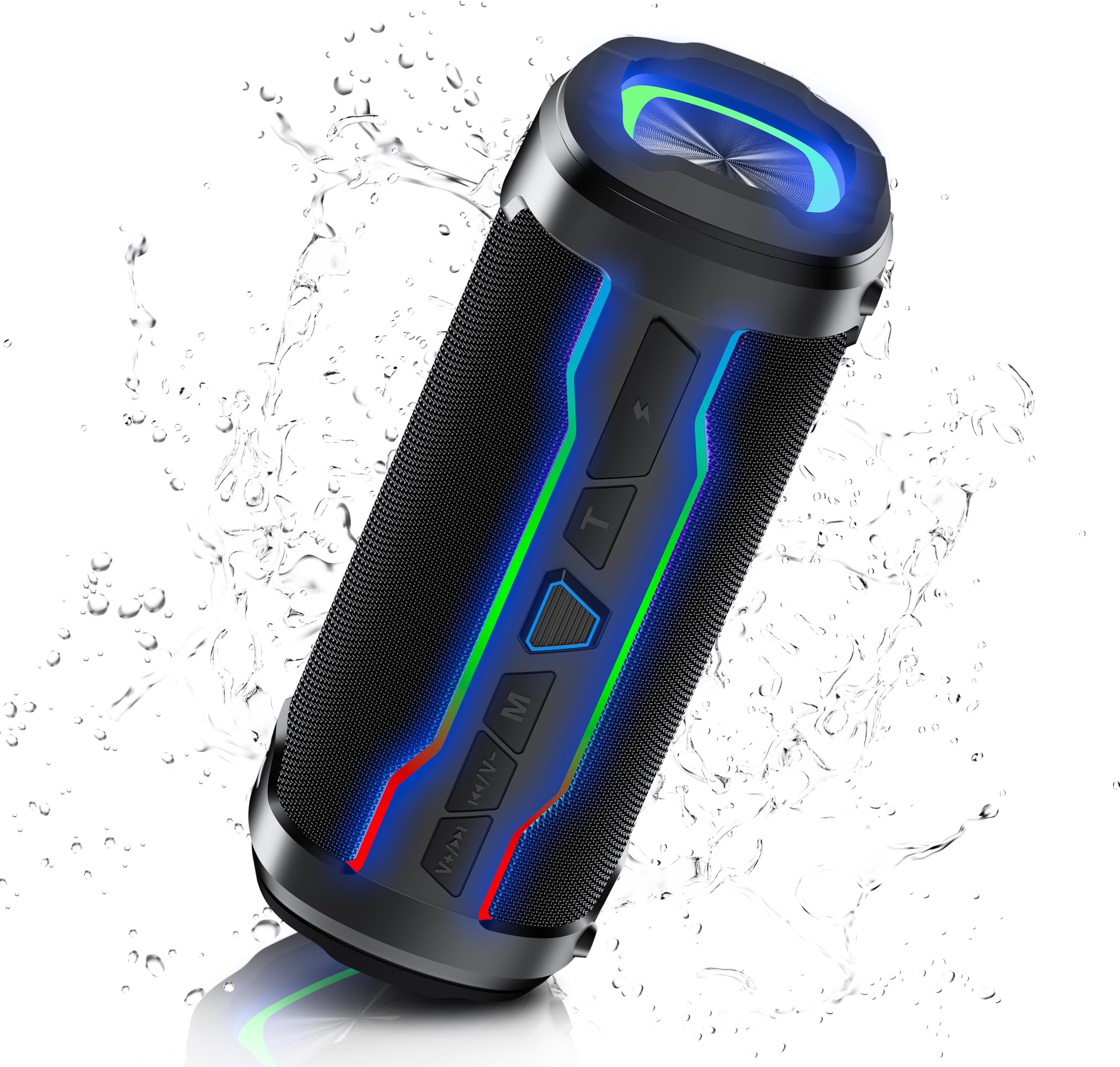 PRSCFUM Bluetooth Speaker Wireless, Portable Speaker with RGB Lights ...